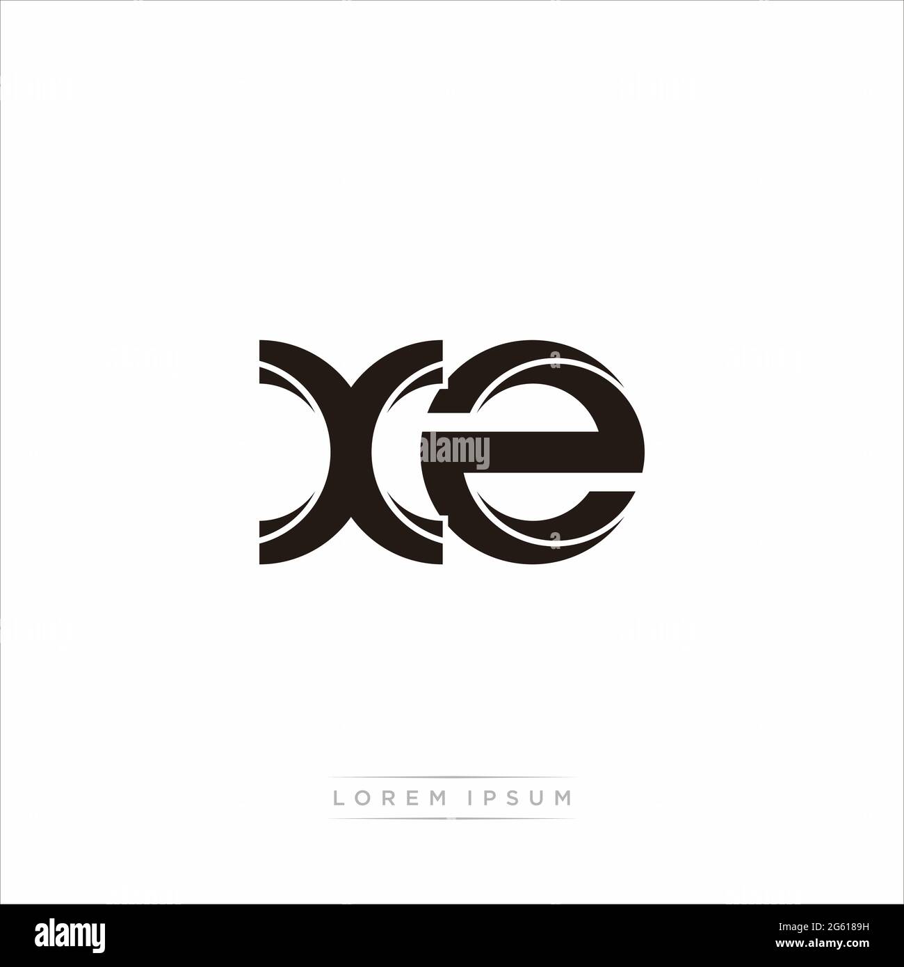 Initial Letter Split Lowercase Modern Monogram linked outline rounded ...