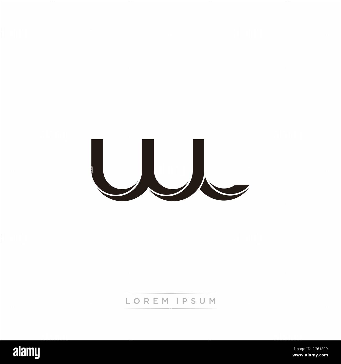 Initial Letter Split Lowercase Modern Monogram linked outline rounded logo isolated on white ...