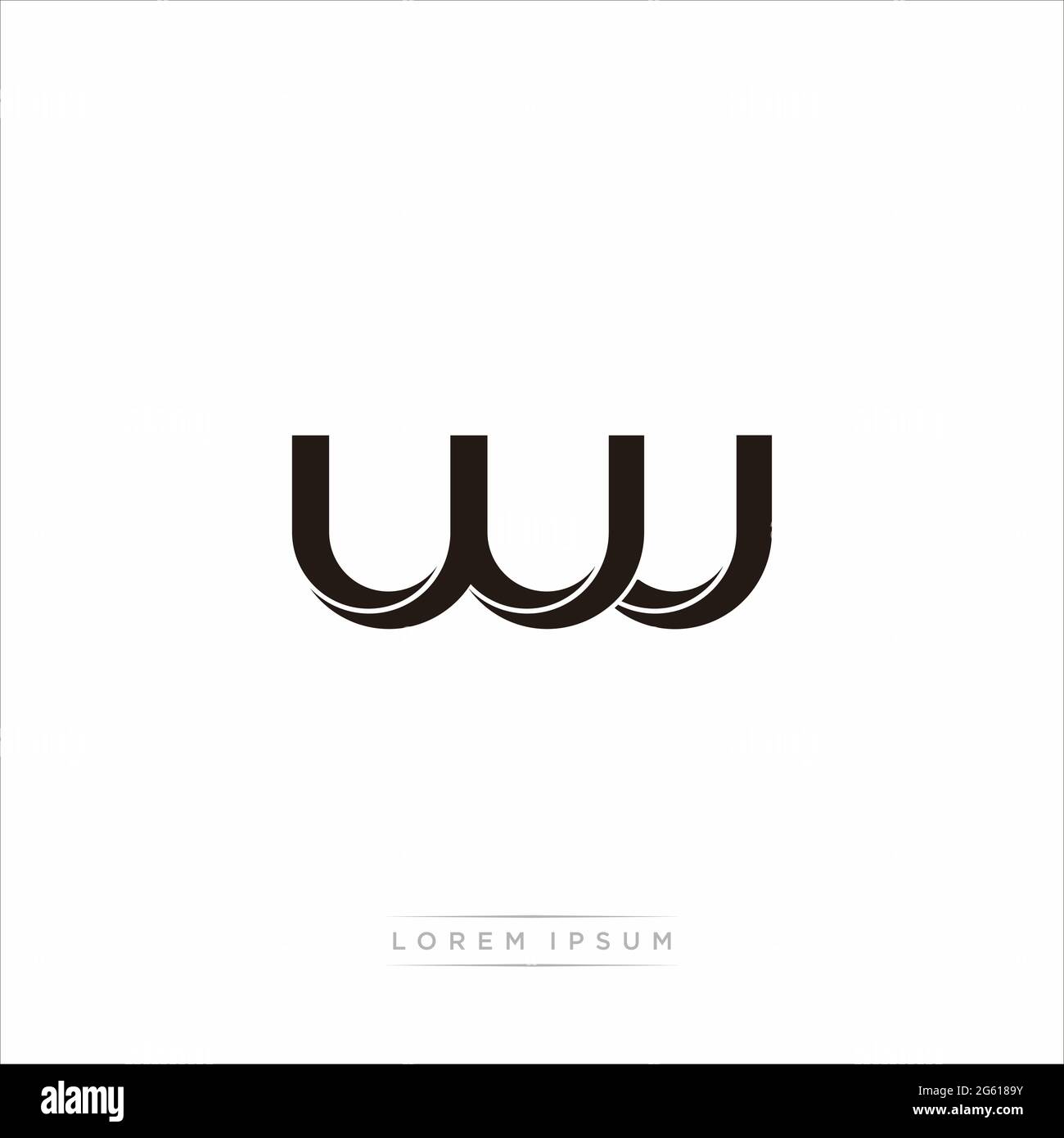 Initial Letter Split Lowercase Modern Monogram linked outline rounded ...