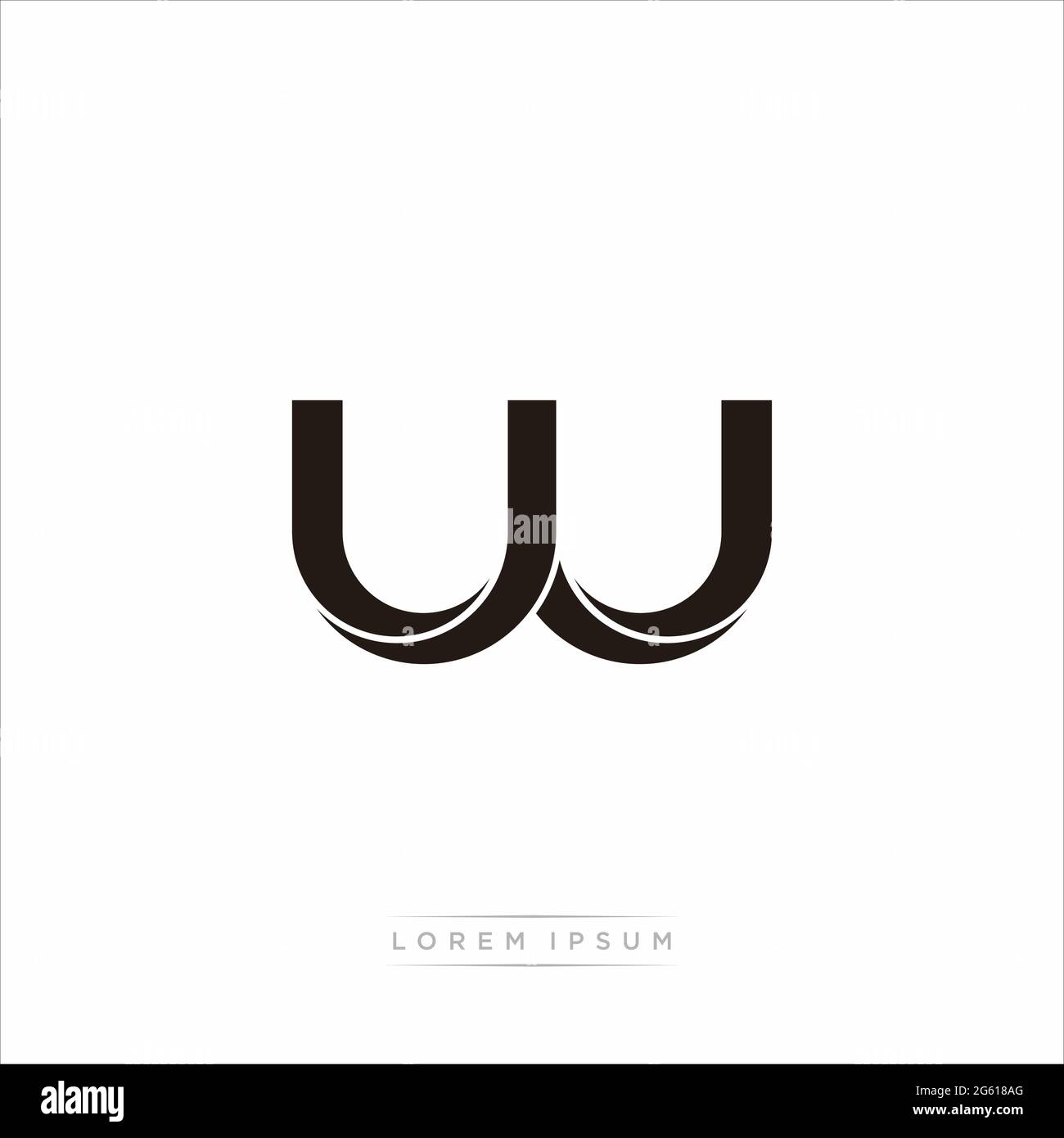 Initial Letter Split Lowercase Modern Monogram linked outline rounded logo isolated on white ...