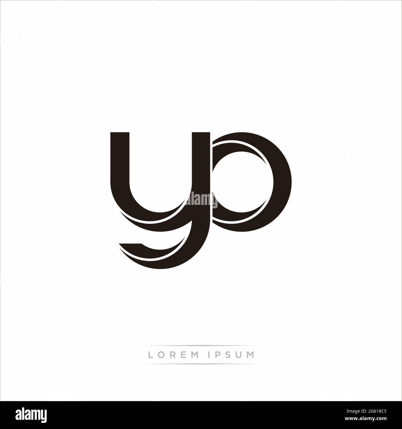 Initial Letter Split Lowercase Modern Monogram linked outline rounded logo isolated on white ...