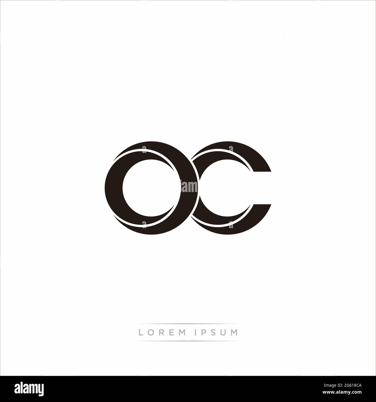 Initial Letter Split Lowercase Modern Monogram linked outline rounded logo isolated on white ...