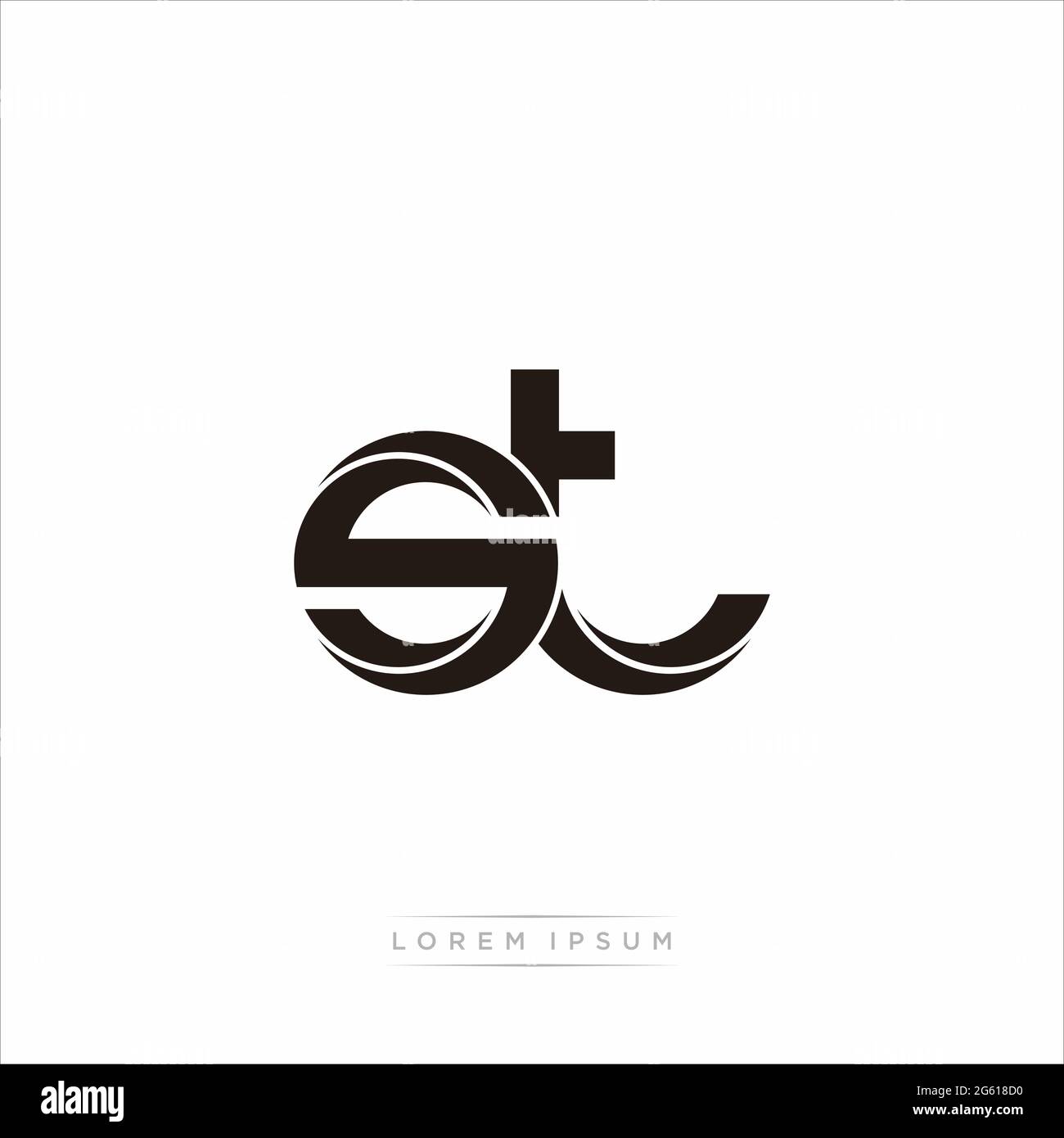 Initial Letter Split Lowercase Modern Monogram linked outline rounded logo isolated on white ...