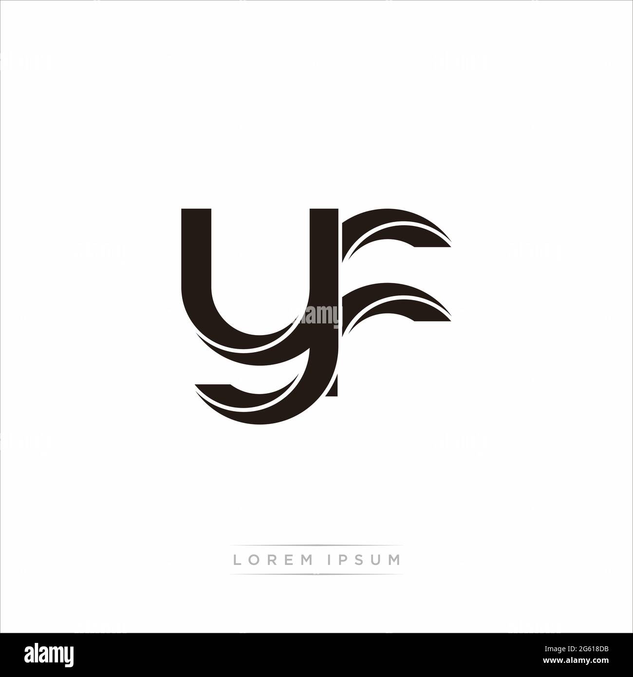 Initial Letter Split Lowercase Modern Monogram linked outline rounded logo isolated on white ...