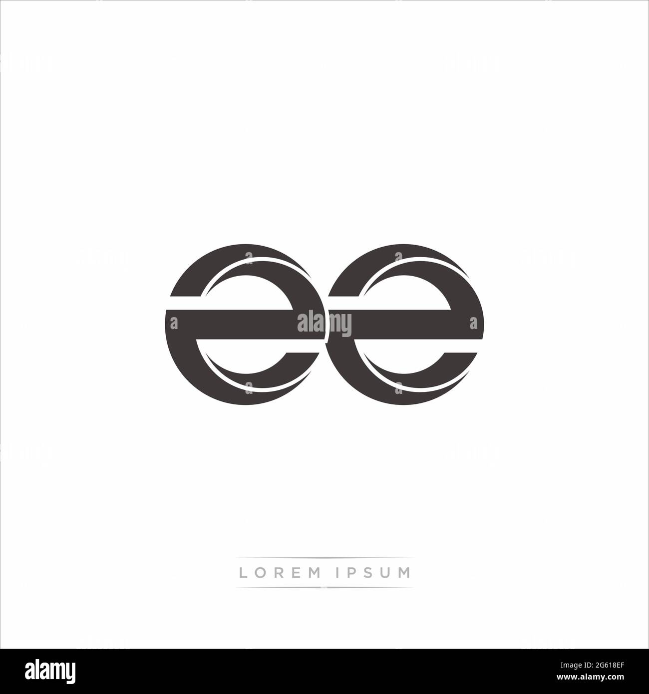 Initial Letter Split Lowercase Modern Monogram linked outline rounded logo isolated on white ...