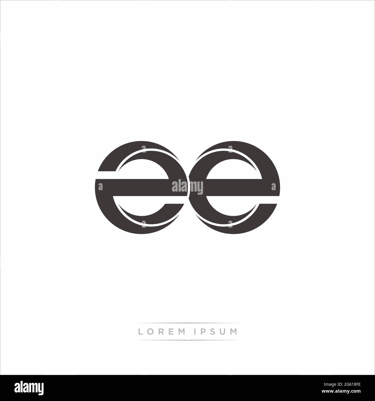 Initial Letter Split Lowercase Modern Monogram linked outline rounded ...
