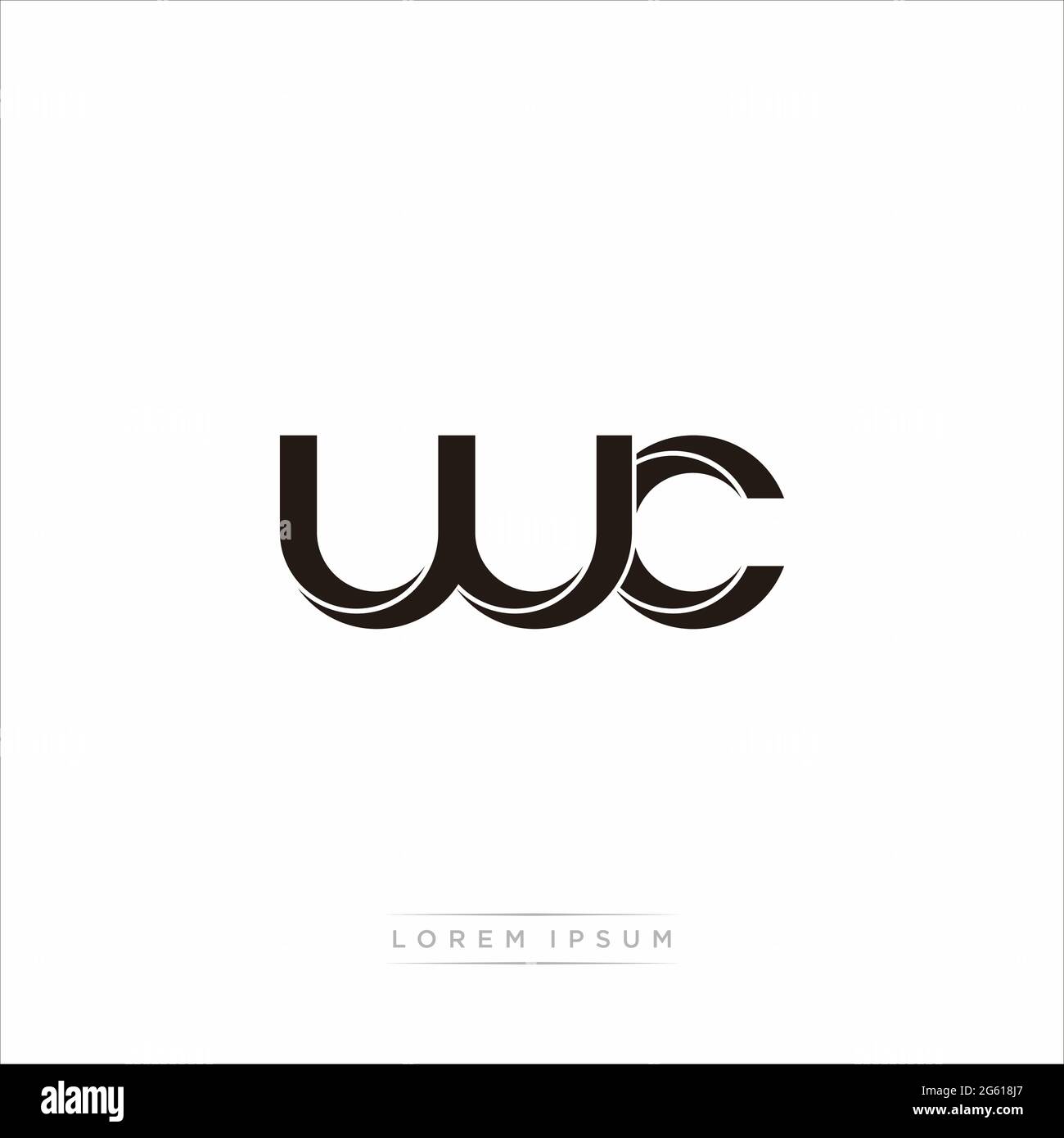 Initial Letter Split Lowercase Modern Monogram linked outline rounded logo isolated on white ...