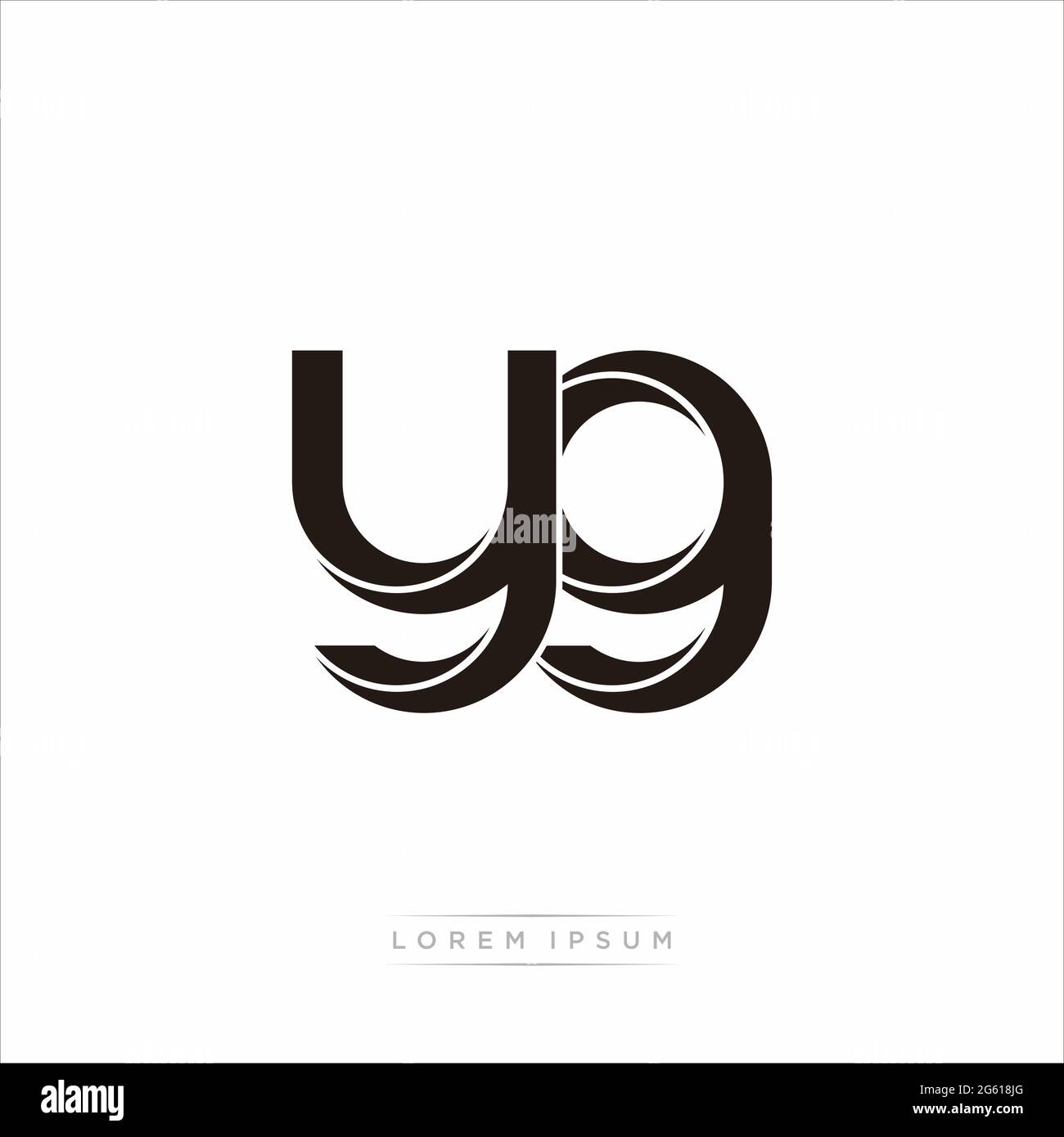 Initial Letter Split Lowercase Modern Monogram linked outline rounded ...