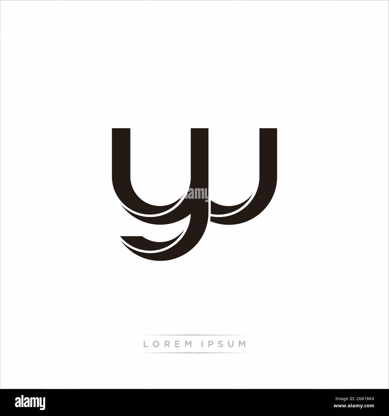 Initial Letter Split Lowercase Modern Monogram linked outline rounded logo isolated on white ...