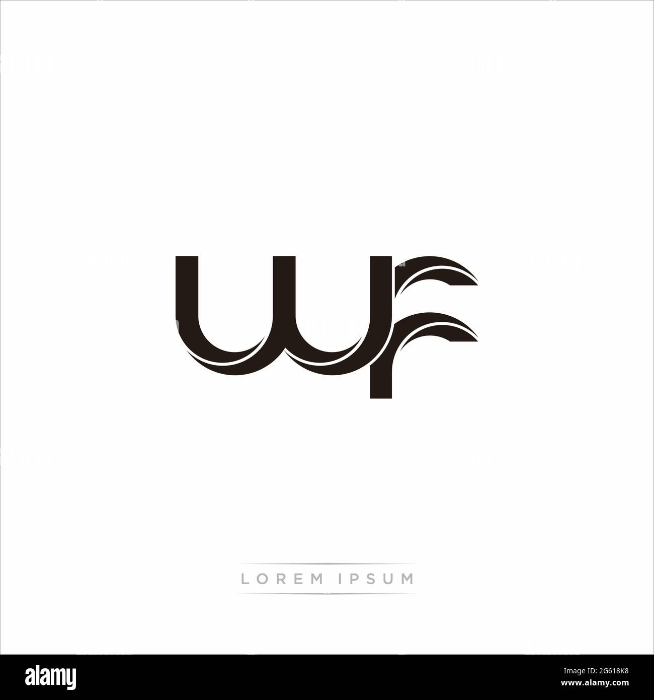 Initial Letter Split Lowercase Modern Monogram linked outline rounded logo isolated on white ...