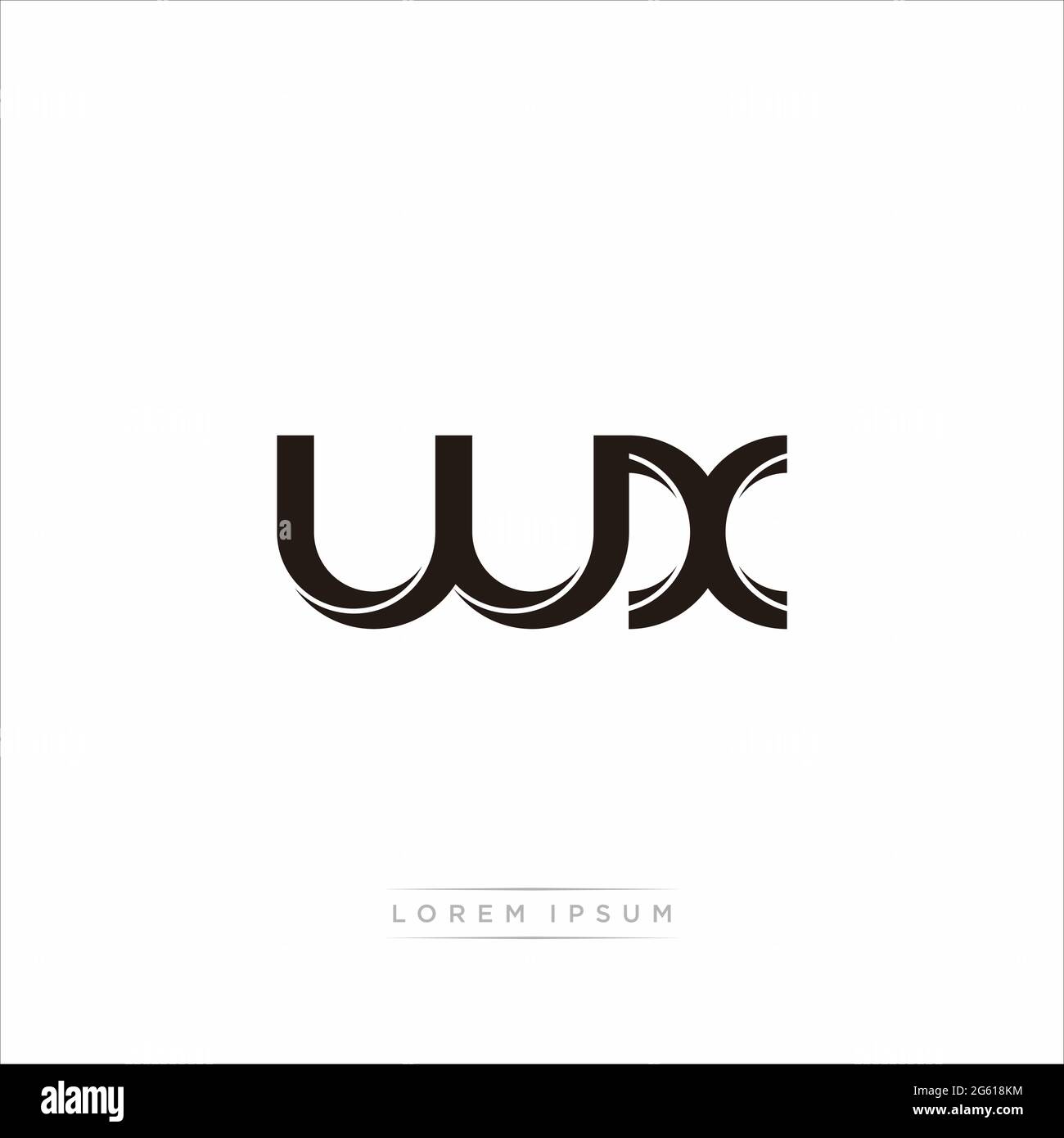 Initial Letter Split Lowercase Modern Monogram linked outline rounded ...