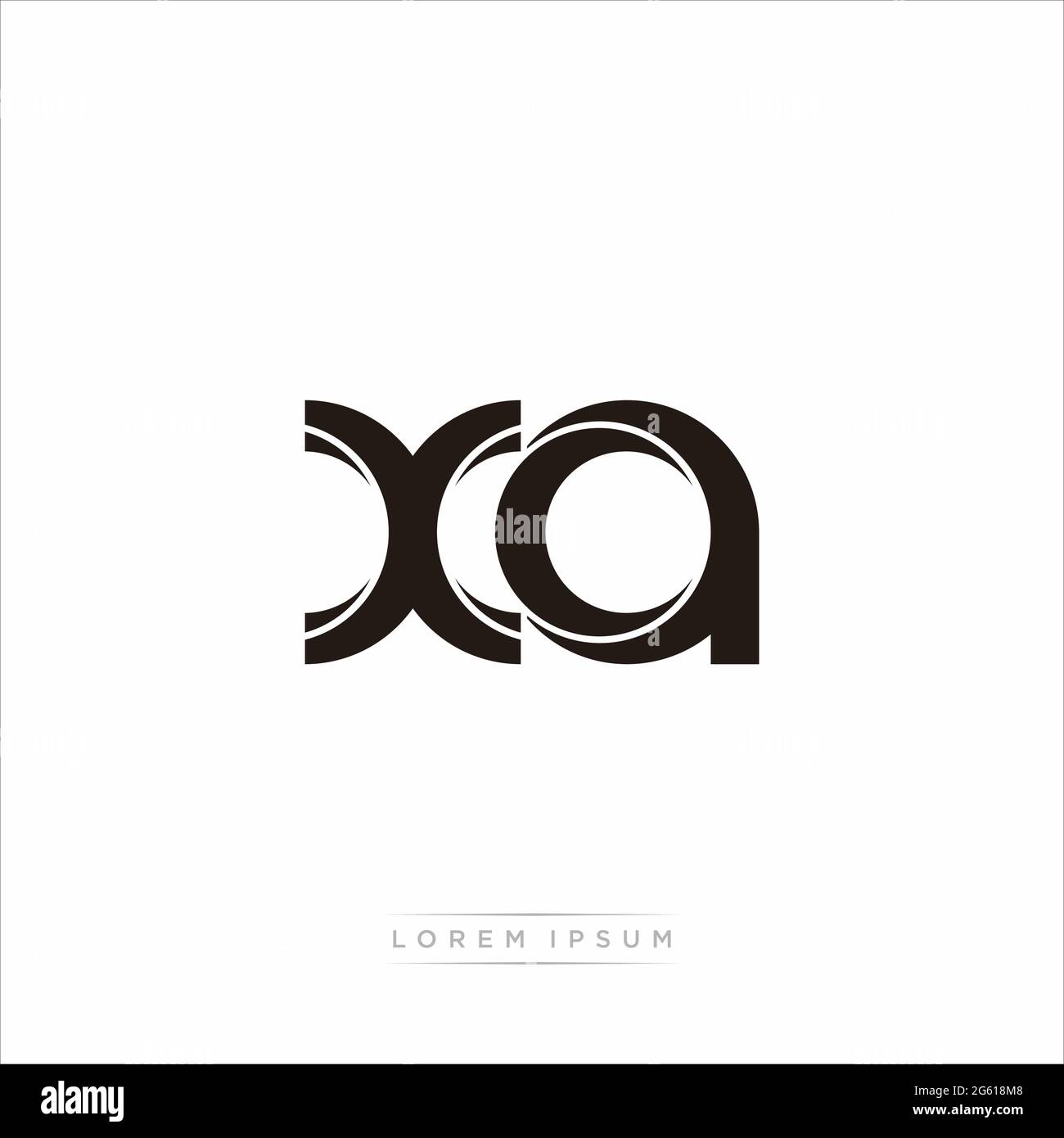 Initial Letter Split Lowercase Modern Monogram linked outline rounded logo isolated on white ...