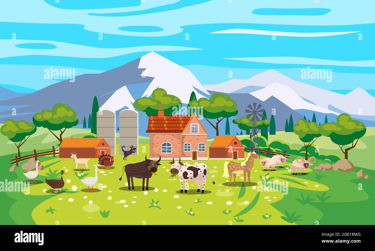 Learning & School Find the Farm Animals tree and haystack behind in ...