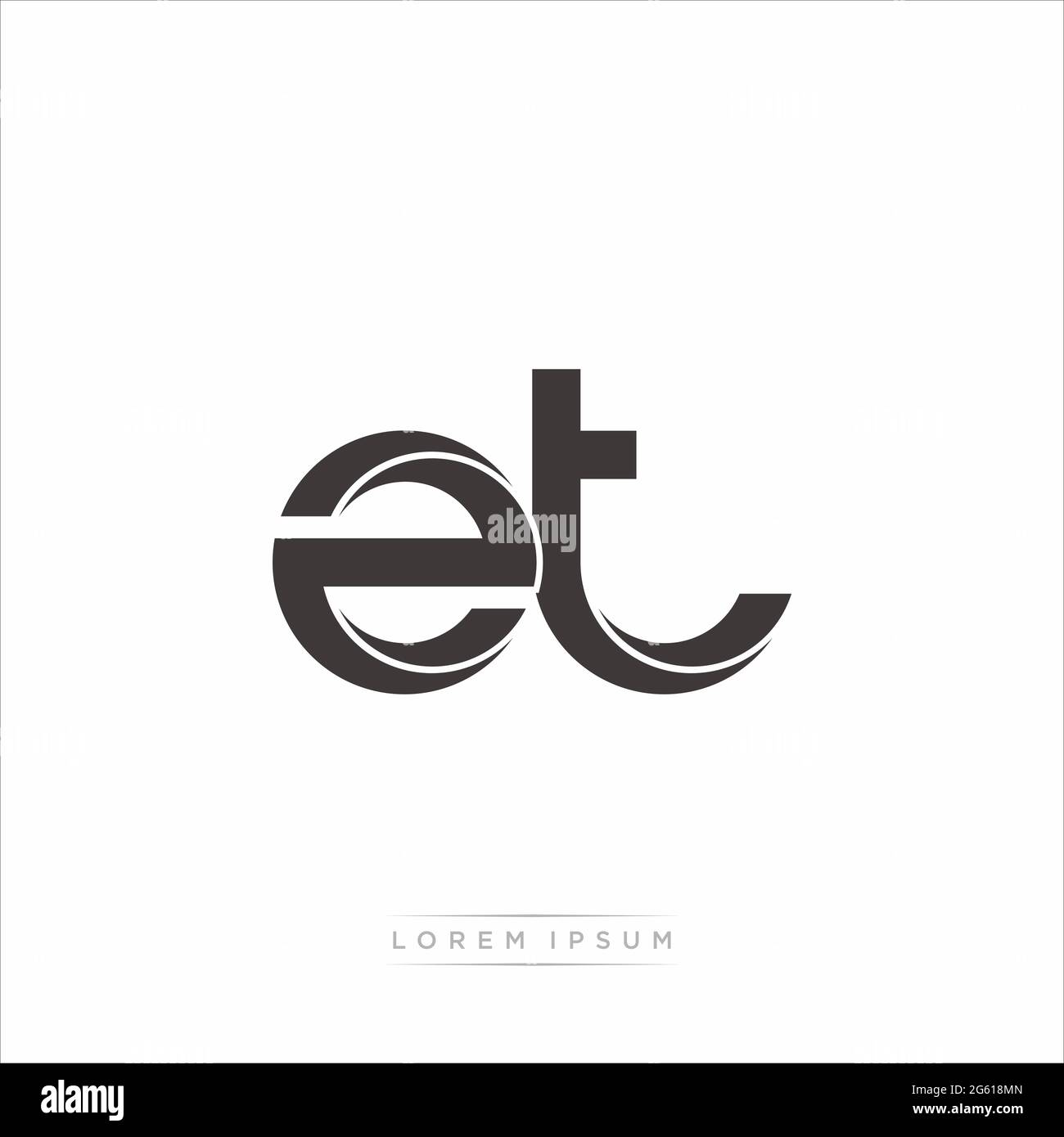 Initial Letter Split Lowercase Modern Monogram linked outline rounded logo isolated on white ...