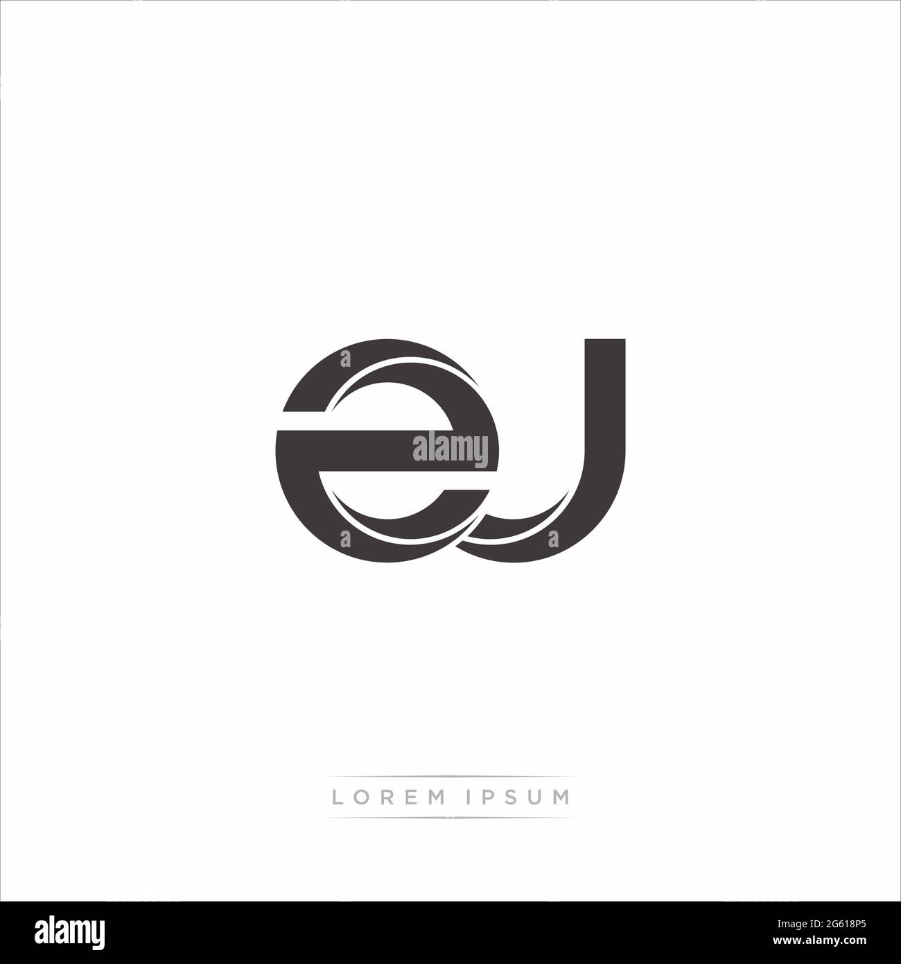 Initial Letter Split Lowercase Modern Monogram linked outline rounded logo isolated on white ...