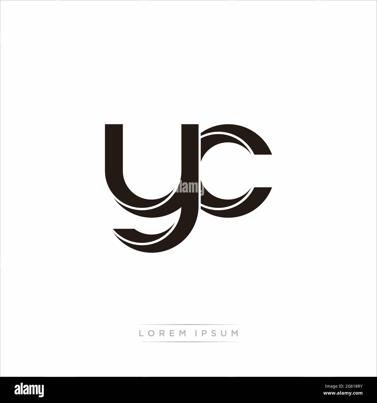 Initial Letter Split Lowercase Modern Monogram linked outline rounded logo isolated on white ...