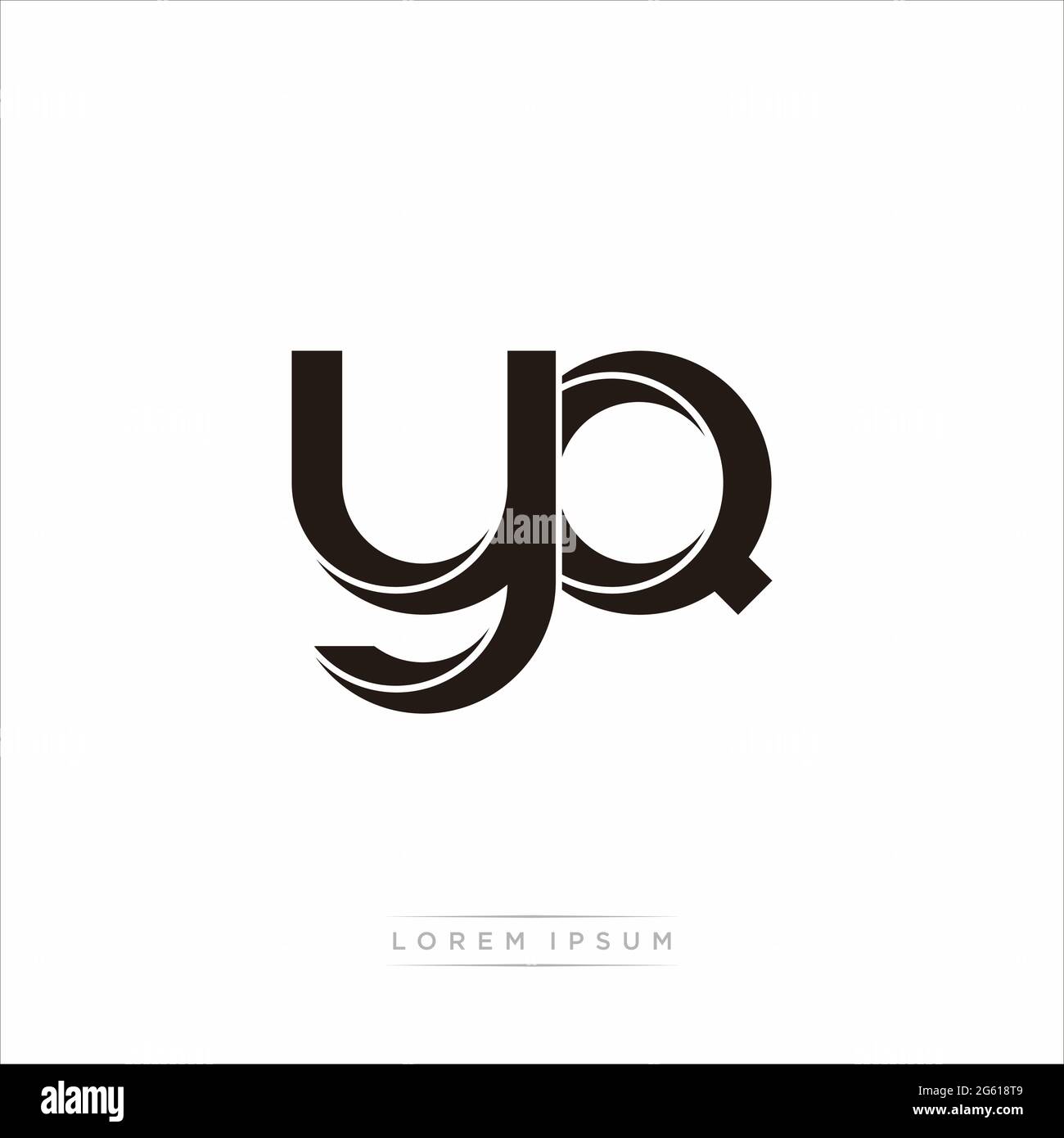 Initial Letter Split Lowercase Modern Monogram linked outline rounded logo isolated on white ...