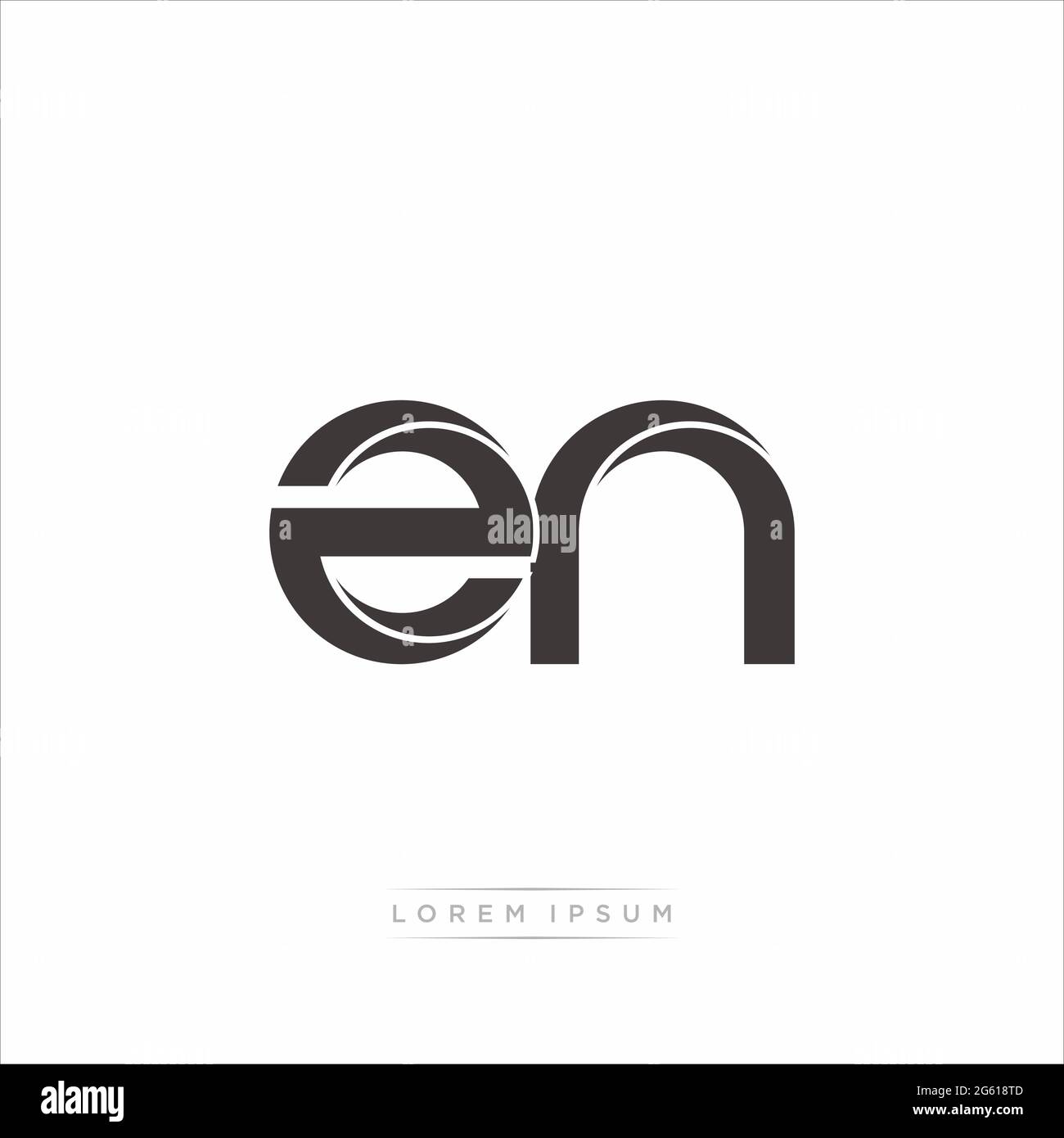 Initial Letter Split Lowercase Modern Monogram linked outline rounded logo isolated on white ...
