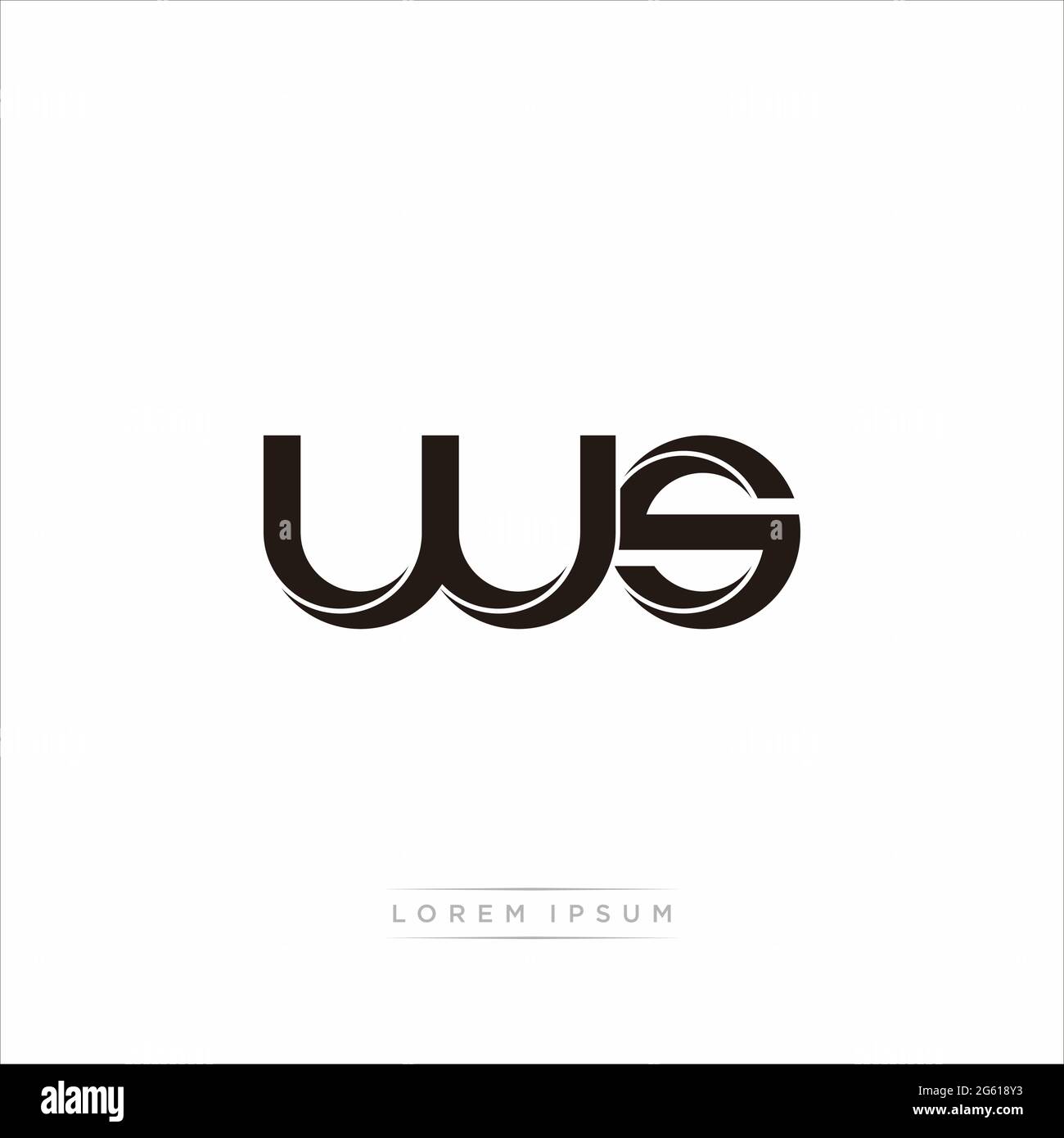 Initial Letter Split Lowercase Modern Monogram linked outline rounded logo isolated on white ...