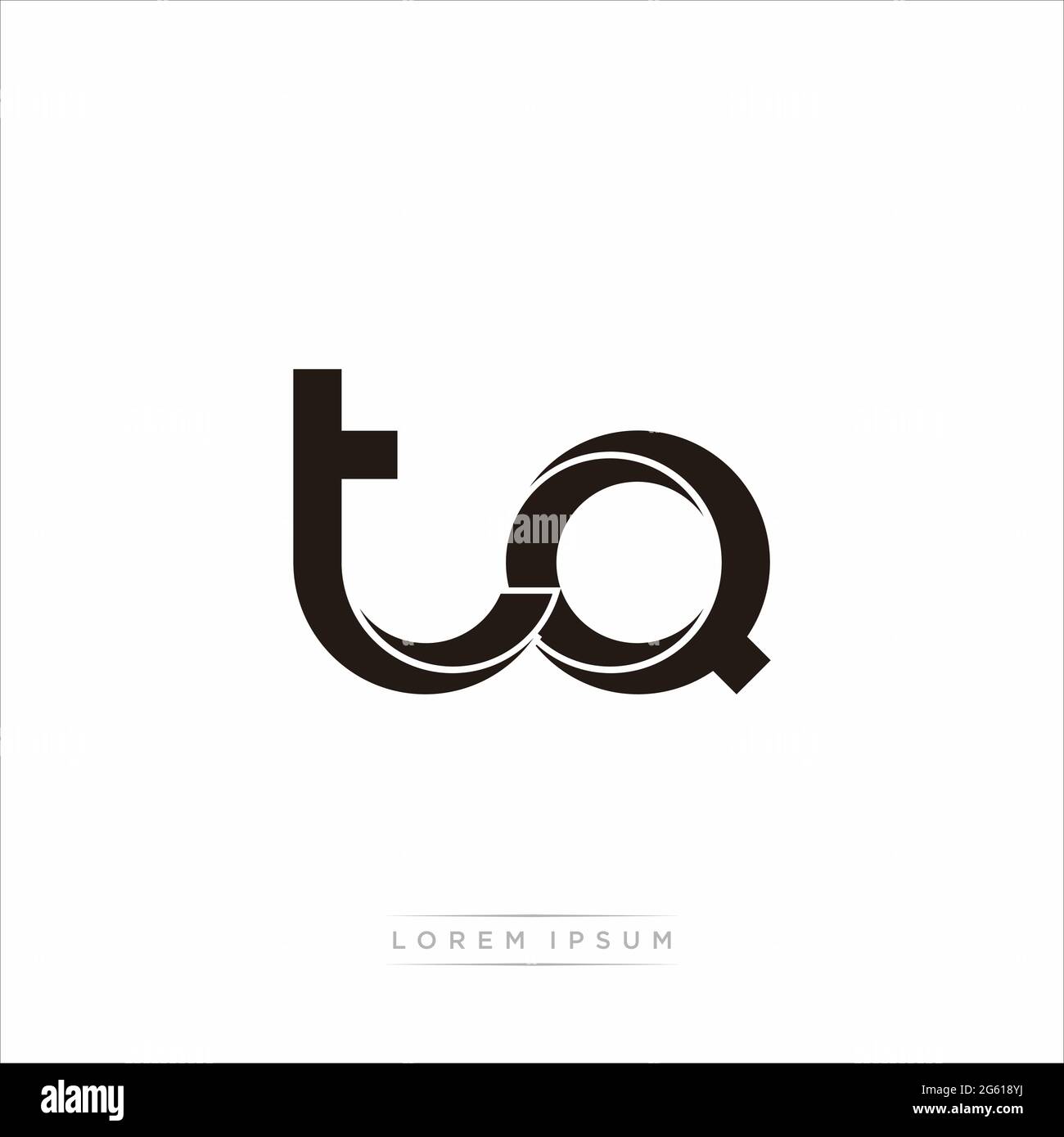 Initial Letter Split Lowercase Modern Monogram linked outline rounded logo isolated on white ...