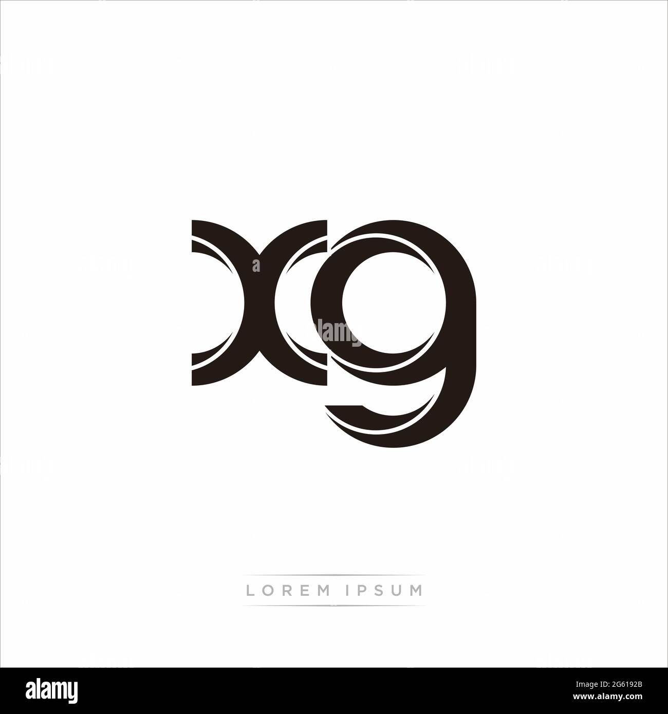 Initial Letter Split Lowercase Modern Monogram linked outline rounded logo isolated on white ...