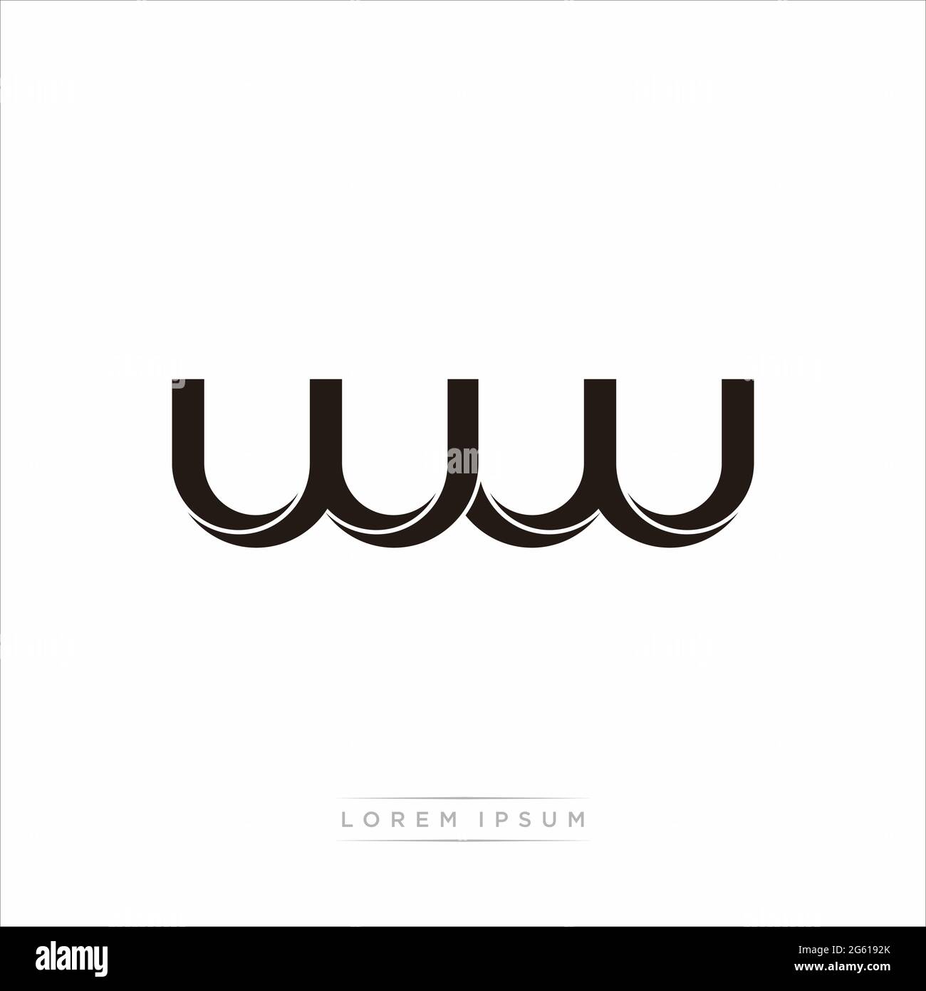 Initial Letter Split Lowercase Modern Monogram linked outline rounded ...