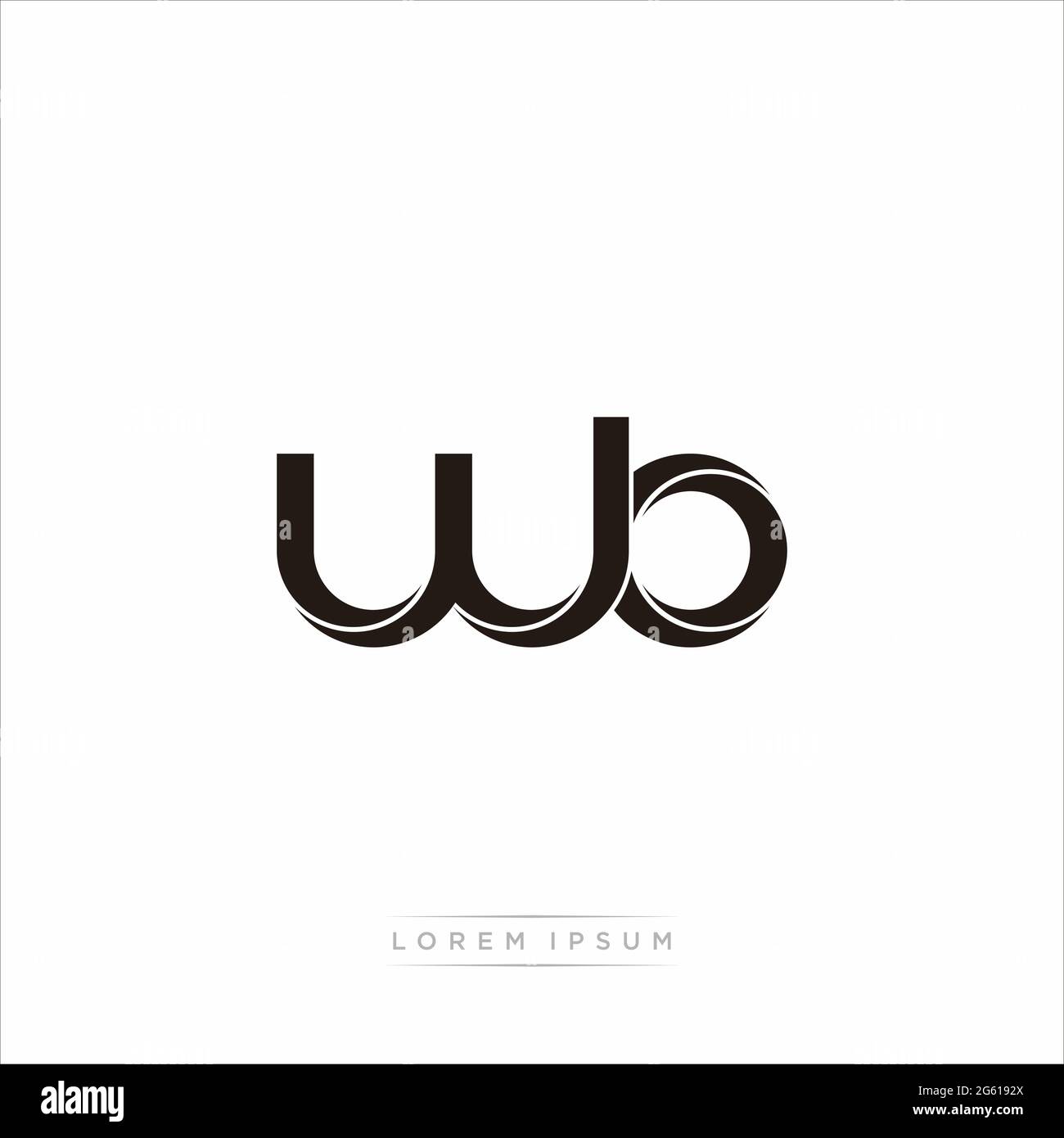 Initial Letter Split Lowercase Modern Monogram linked outline rounded logo isolated on white ...
