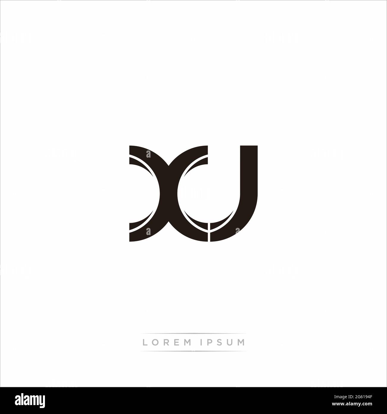 Initial Letter Split Lowercase Modern Monogram linked outline rounded logo isolated on white ...