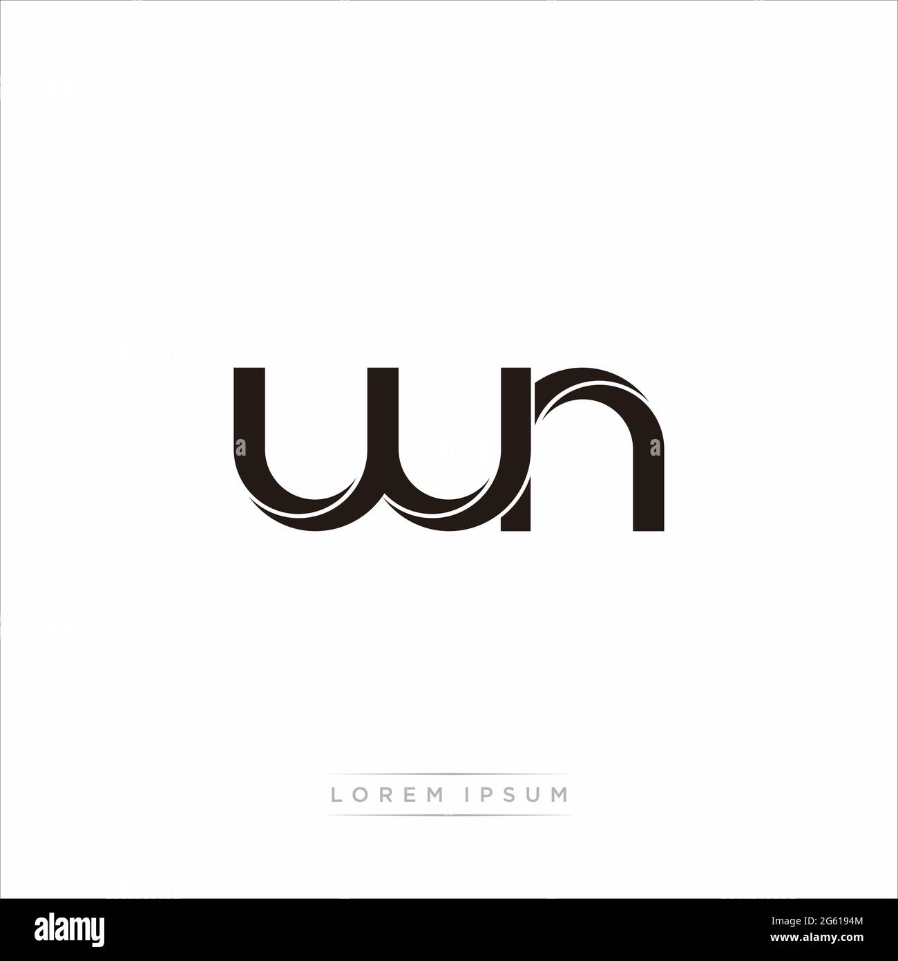 Initial Letter Split Lowercase Modern Monogram linked outline rounded logo isolated on white ...