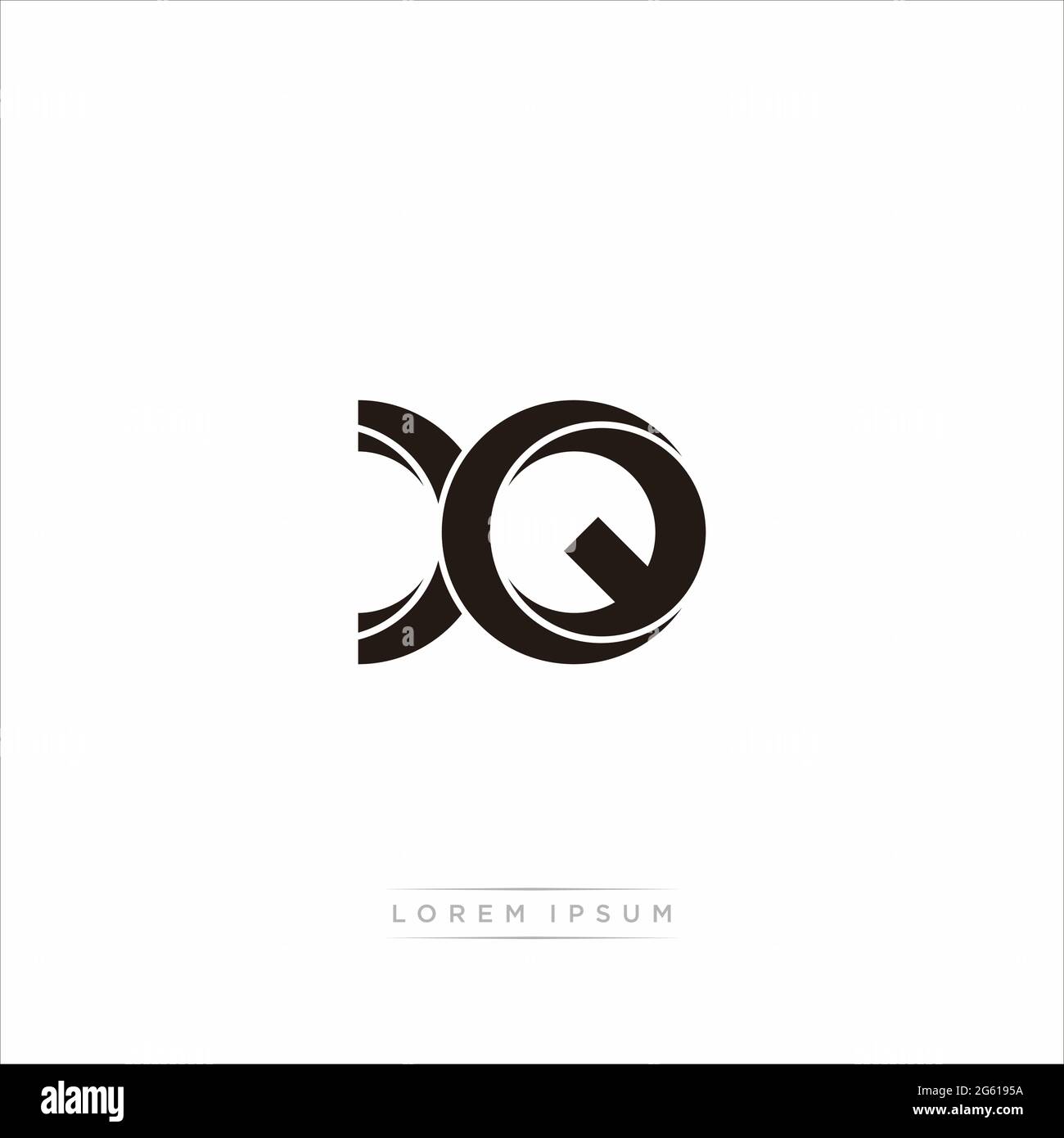 Initial Letter Split Lowercase Modern Monogram linked outline rounded ...