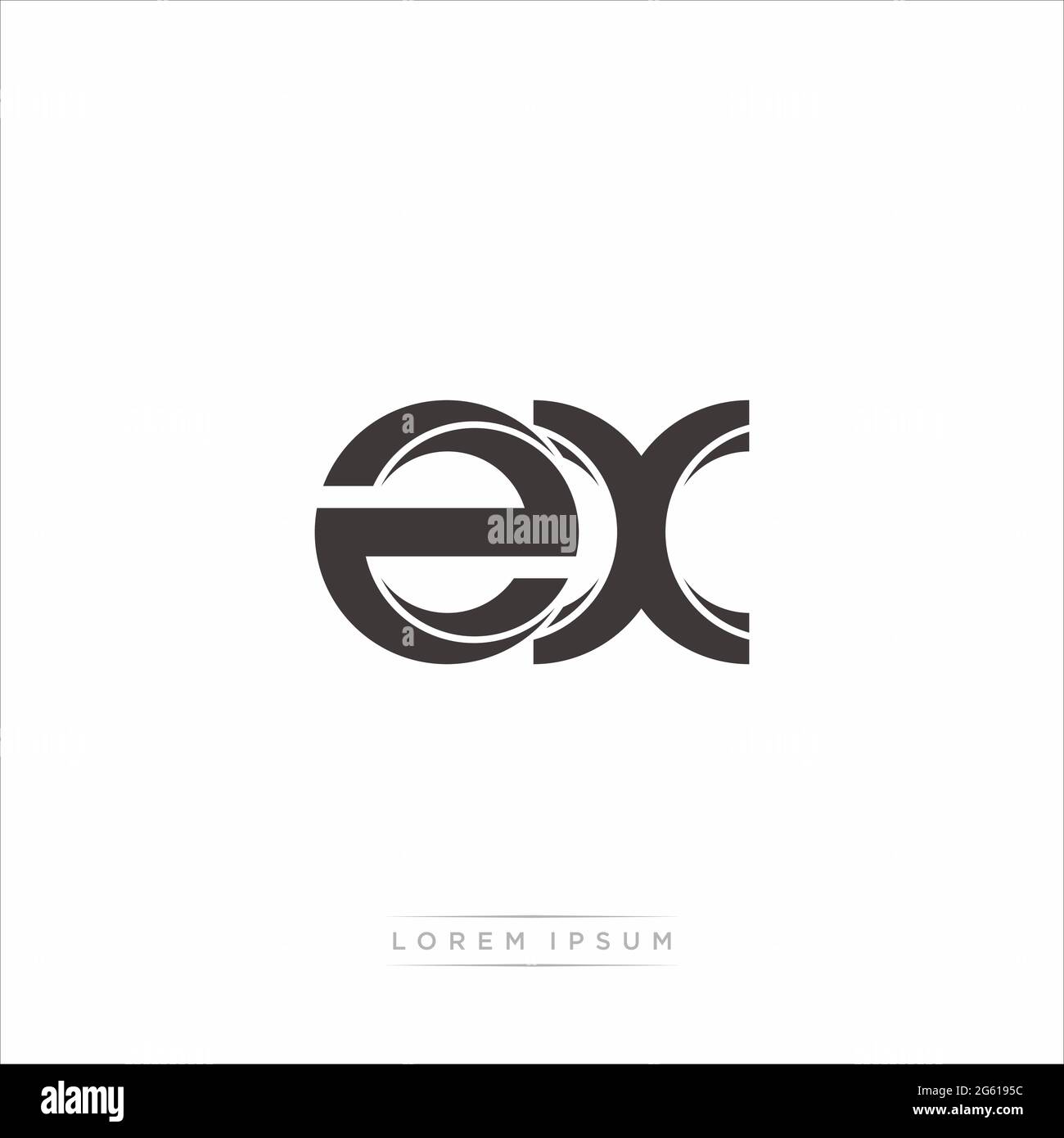 Initial Letter Split Lowercase Modern Monogram linked outline rounded logo isolated on white ...