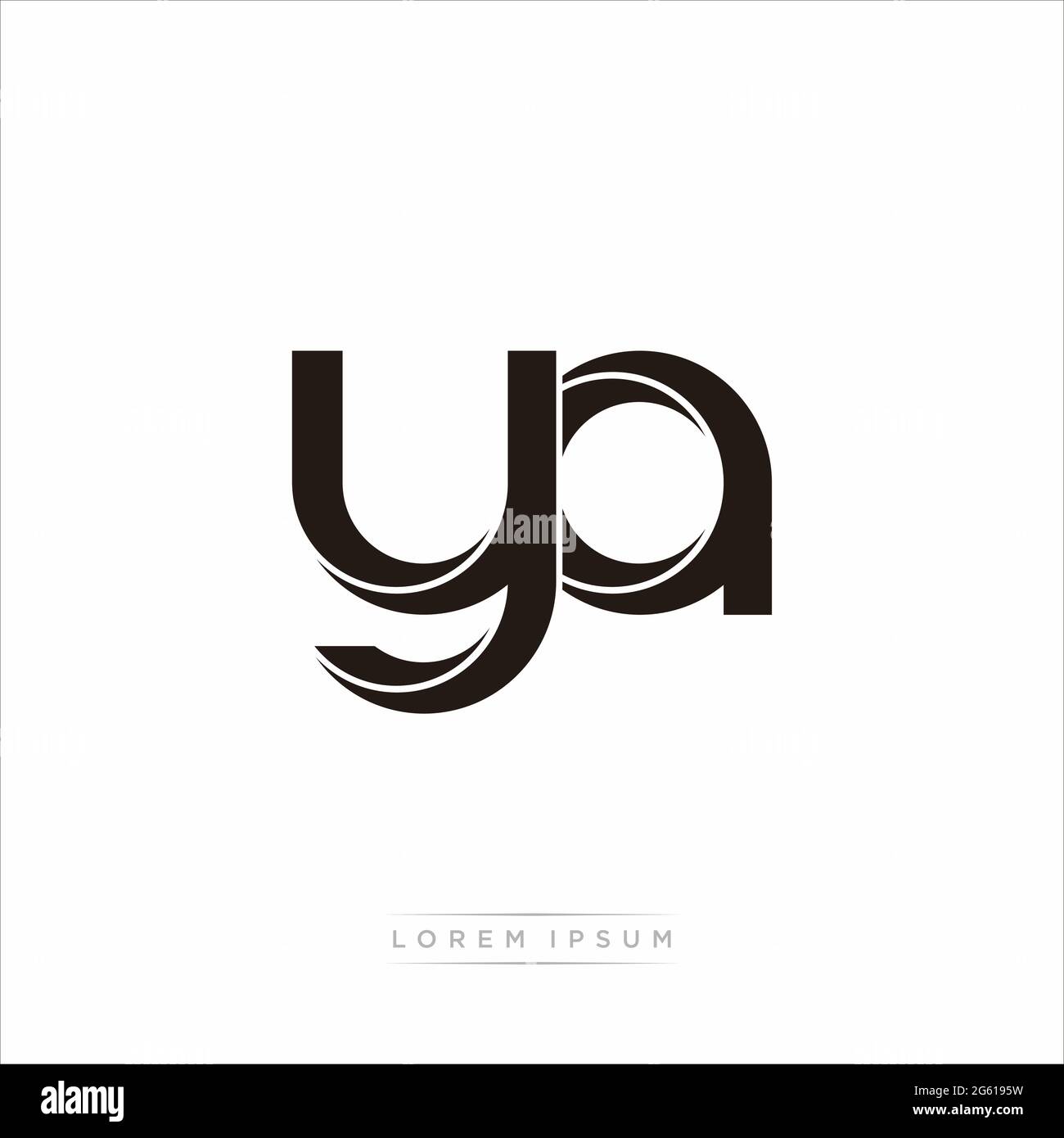 Initial Letter Split Lowercase Modern Monogram linked outline rounded logo isolated on white ...