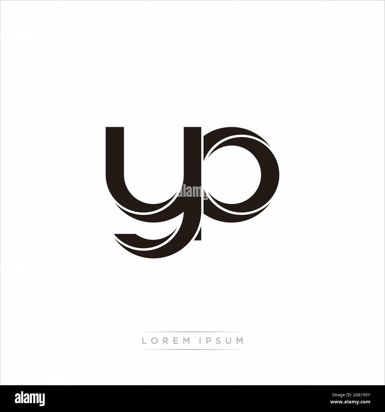 Initial Letter Split Lowercase Modern Monogram linked outline rounded logo isolated on white ...