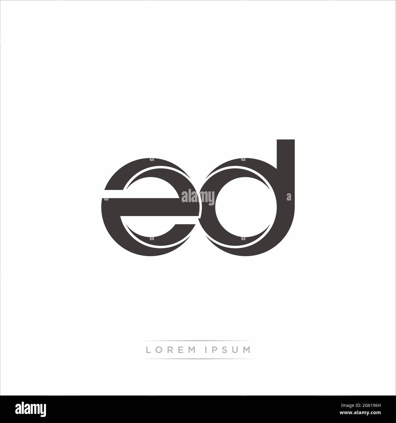 Initial Letter Split Lowercase Modern Monogram linked outline rounded logo isolated on white ...