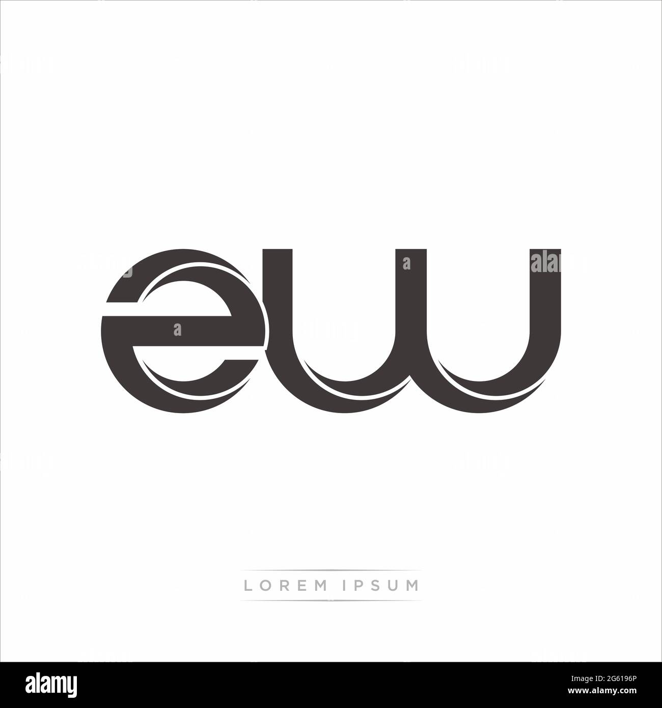 Initial Letter Split Lowercase Modern Monogram linked outline rounded logo isolated on white ...