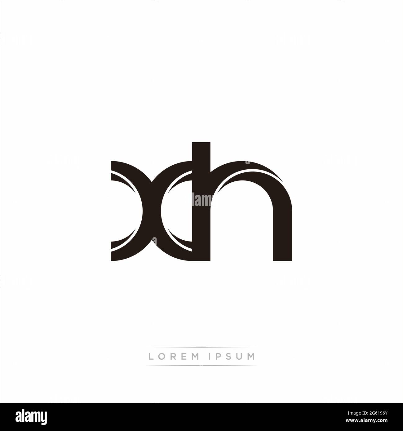 Initial Letter Split Lowercase Modern Monogram linked outline rounded logo isolated on white ...
