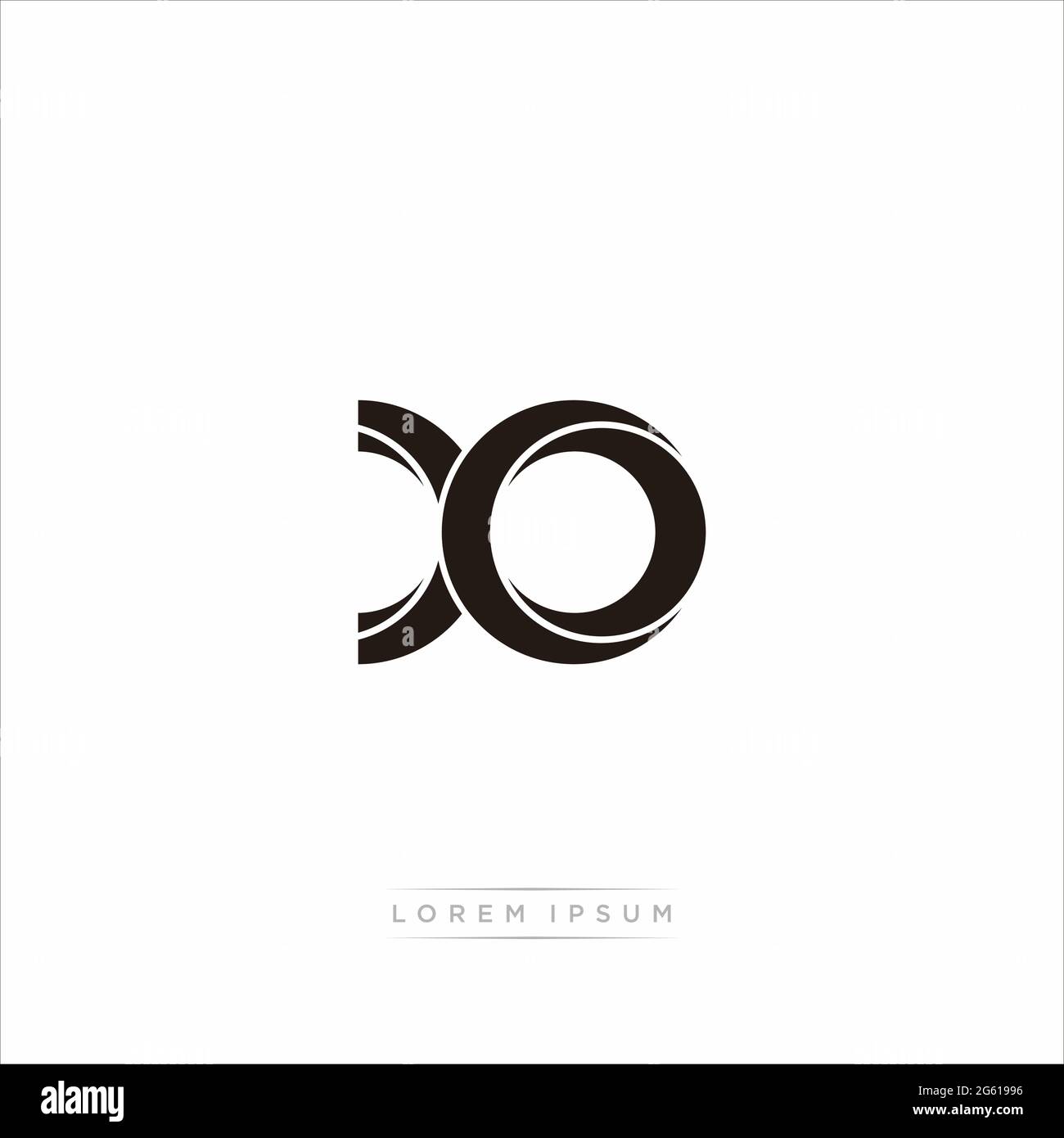 Initial Letter Split Lowercase Modern Monogram linked outline rounded logo isolated on white ...