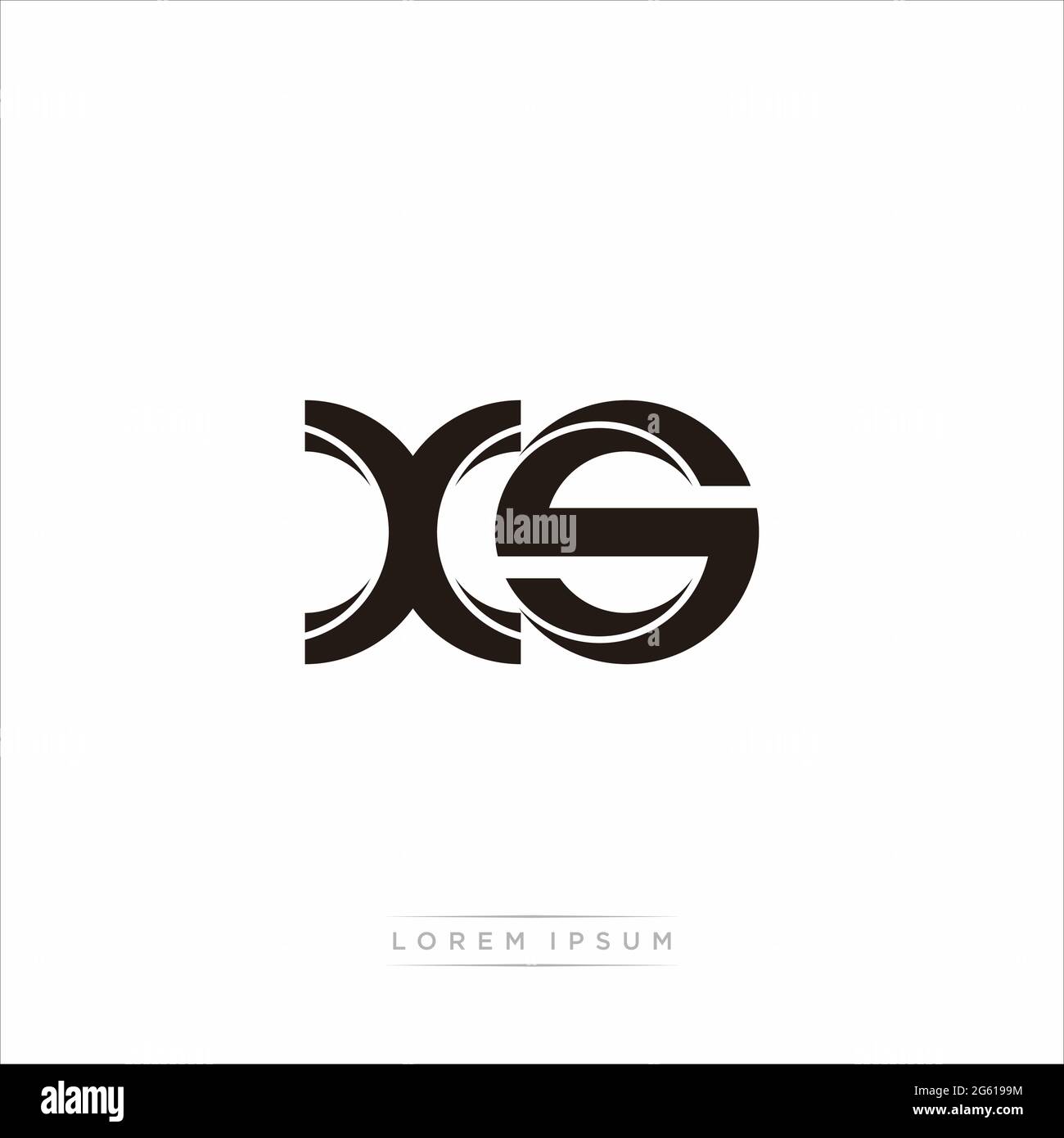 Initial Letter Split Lowercase Modern Monogram linked outline rounded logo isolated on white ...