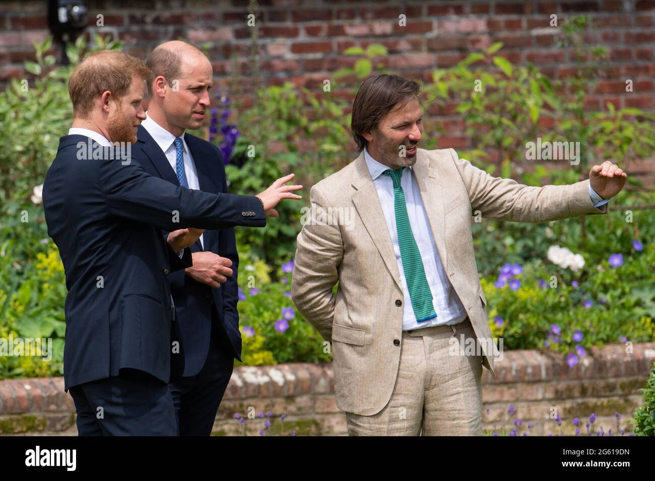 (left to right) The Duke of Sussex and the Duke of Cambridge, with ...