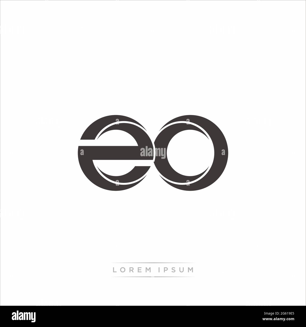 Initial Letter Split Lowercase Modern Monogram linked outline rounded ...