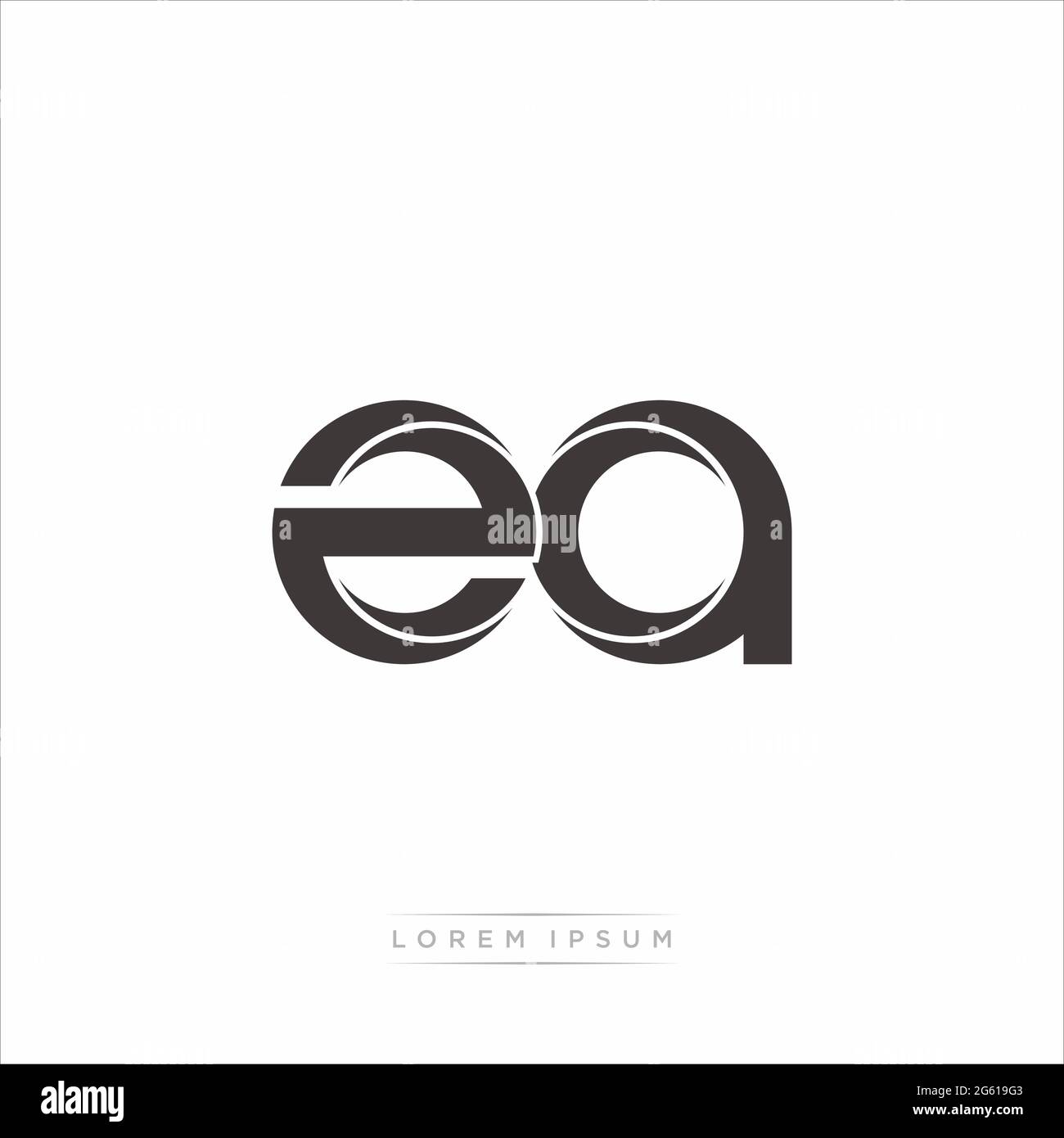 Initial Letter Split Lowercase Modern Monogram linked outline rounded ...