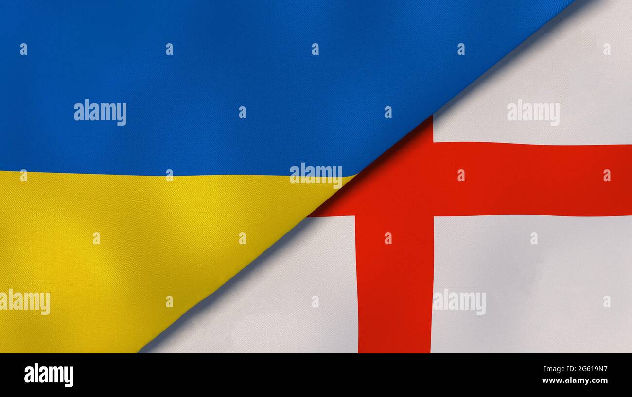 Ukraine vs England. High-quality sport background. 3d illustration ...