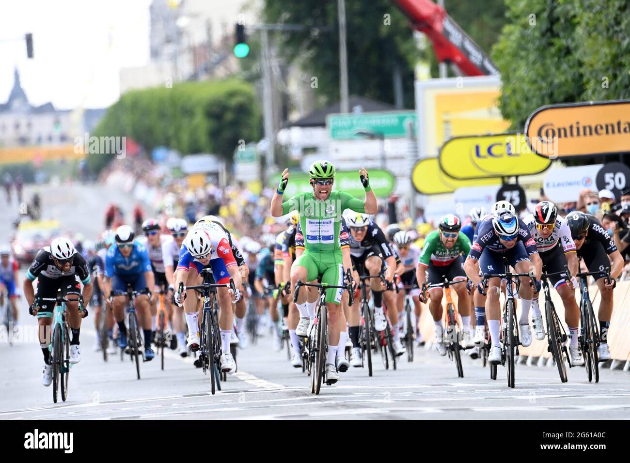 British Mark Cavendish of Deceuninck - Quick-Step celebrates as he ...