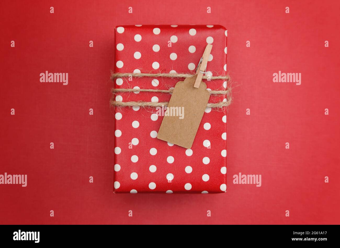 A Single Simple Wrapped Present on a Matching Background Stock Photo ...