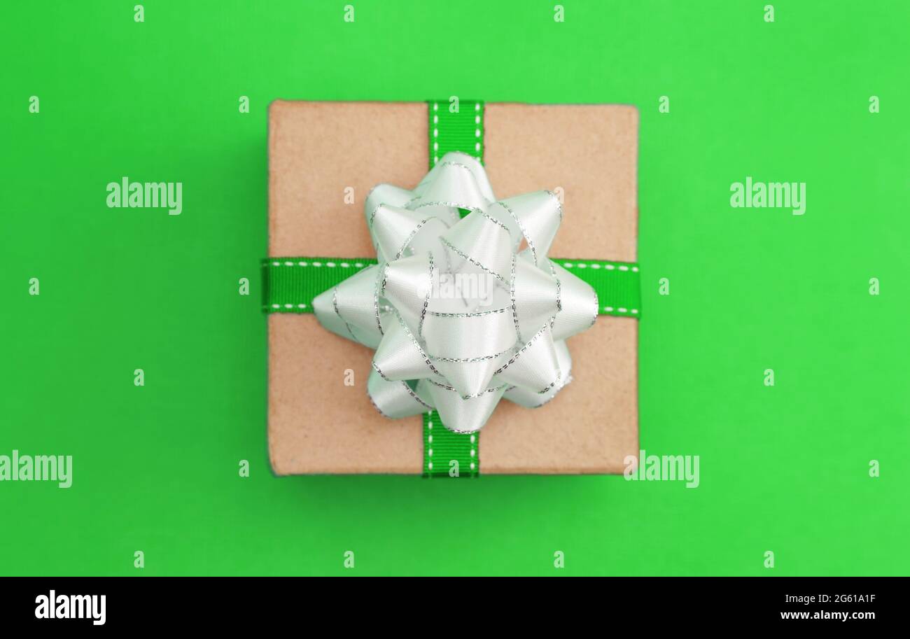 A Single Simple Wrapped Present on a Matching Background Stock Photo ...