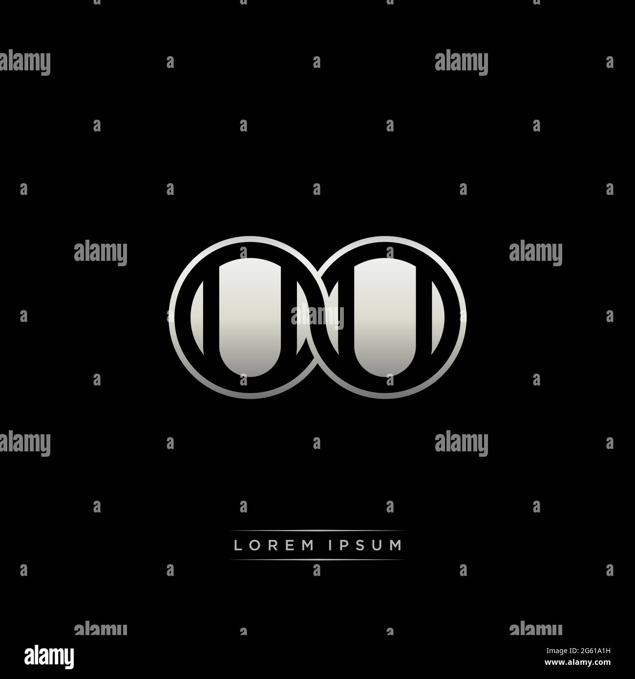 Initial letter linked circle capital monogram logo modern template gold ...