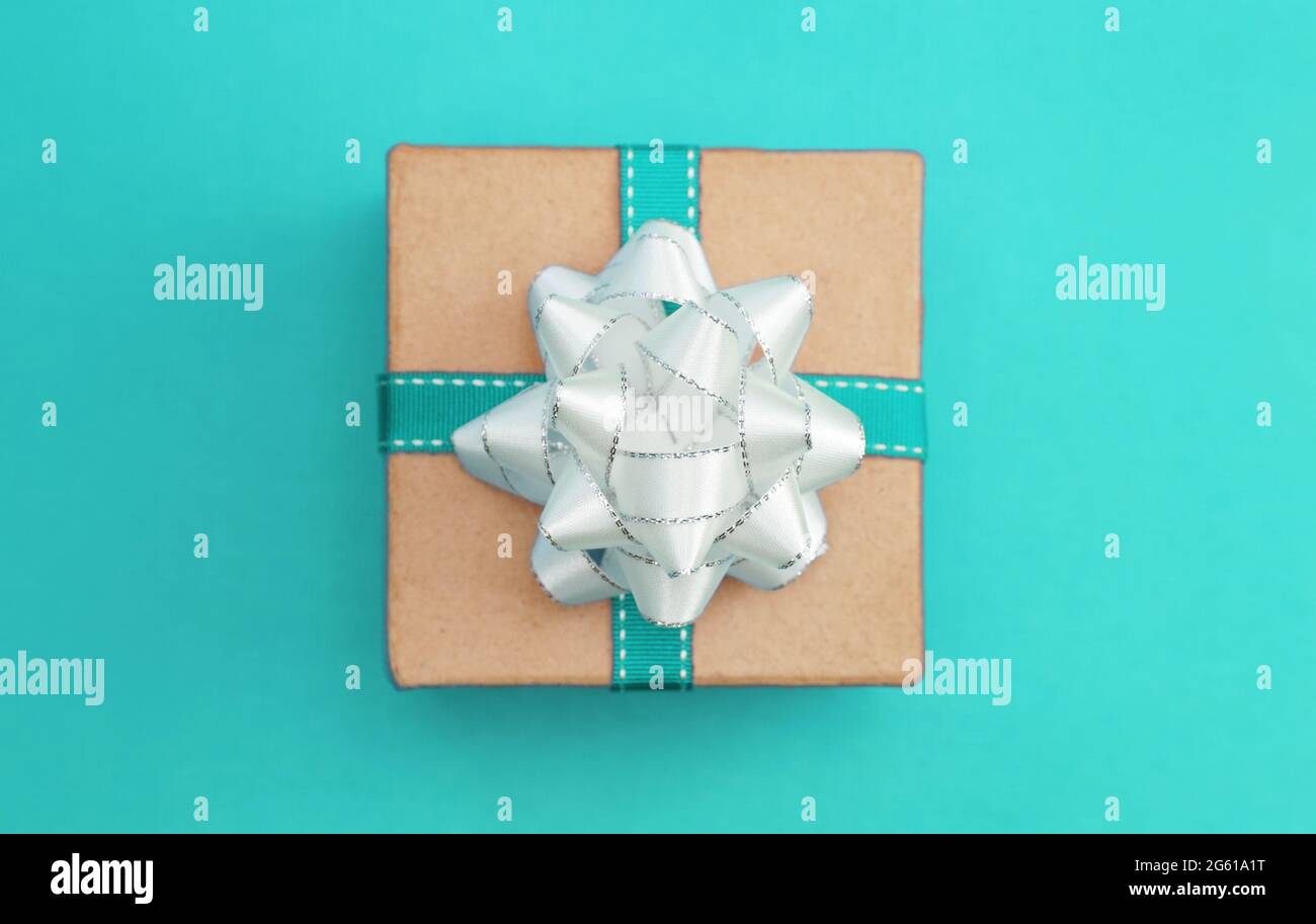 A Single Simple Wrapped Present on a Matching Background Stock Photo ...