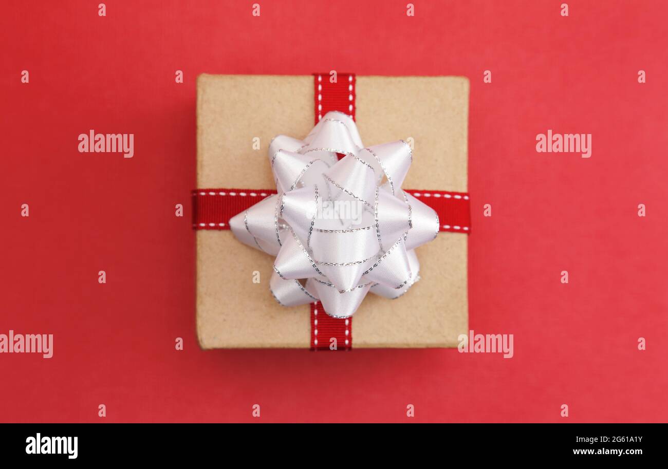 A Single Simple Wrapped Present on a Matching Background Stock Photo ...