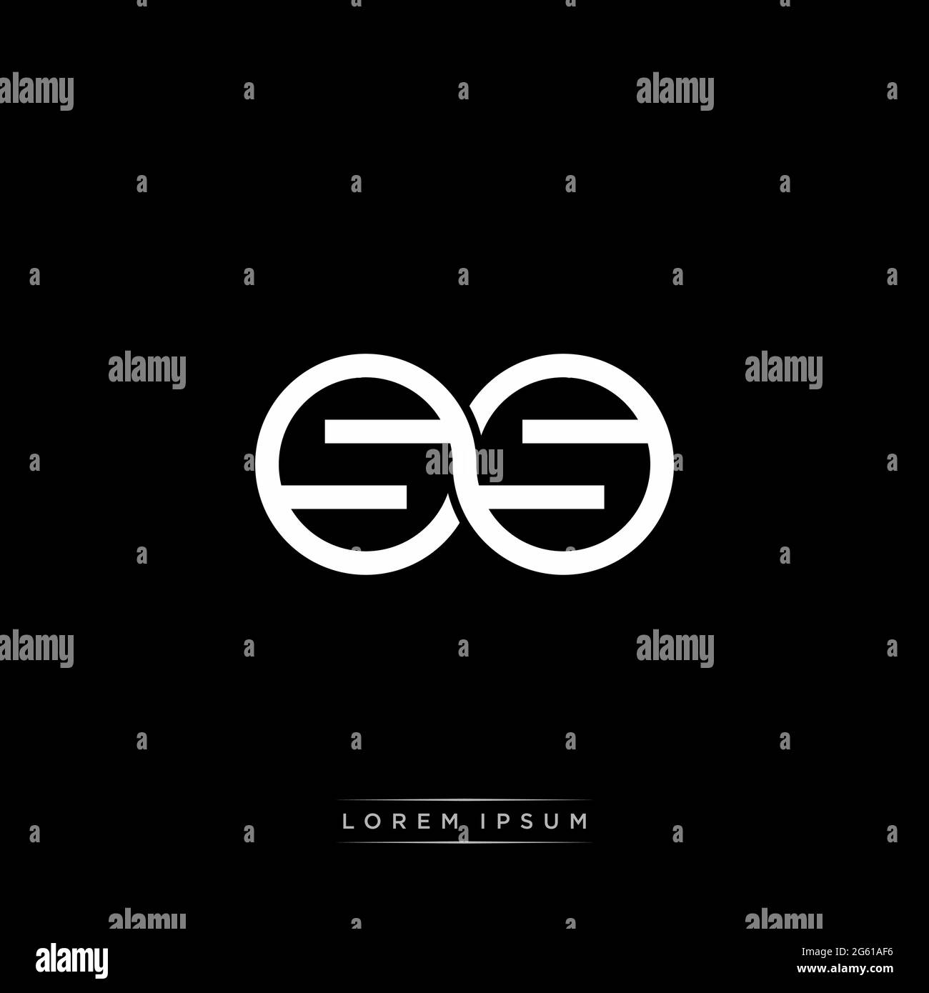 On monogram initial logo Black and White Stock Photos & Images - Alamy