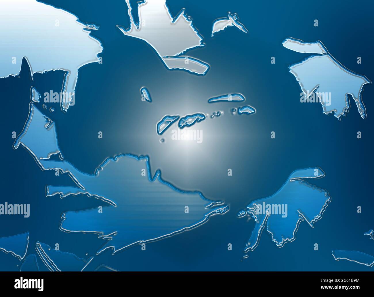Flat map of the world after devastation. All known national boundaries ...